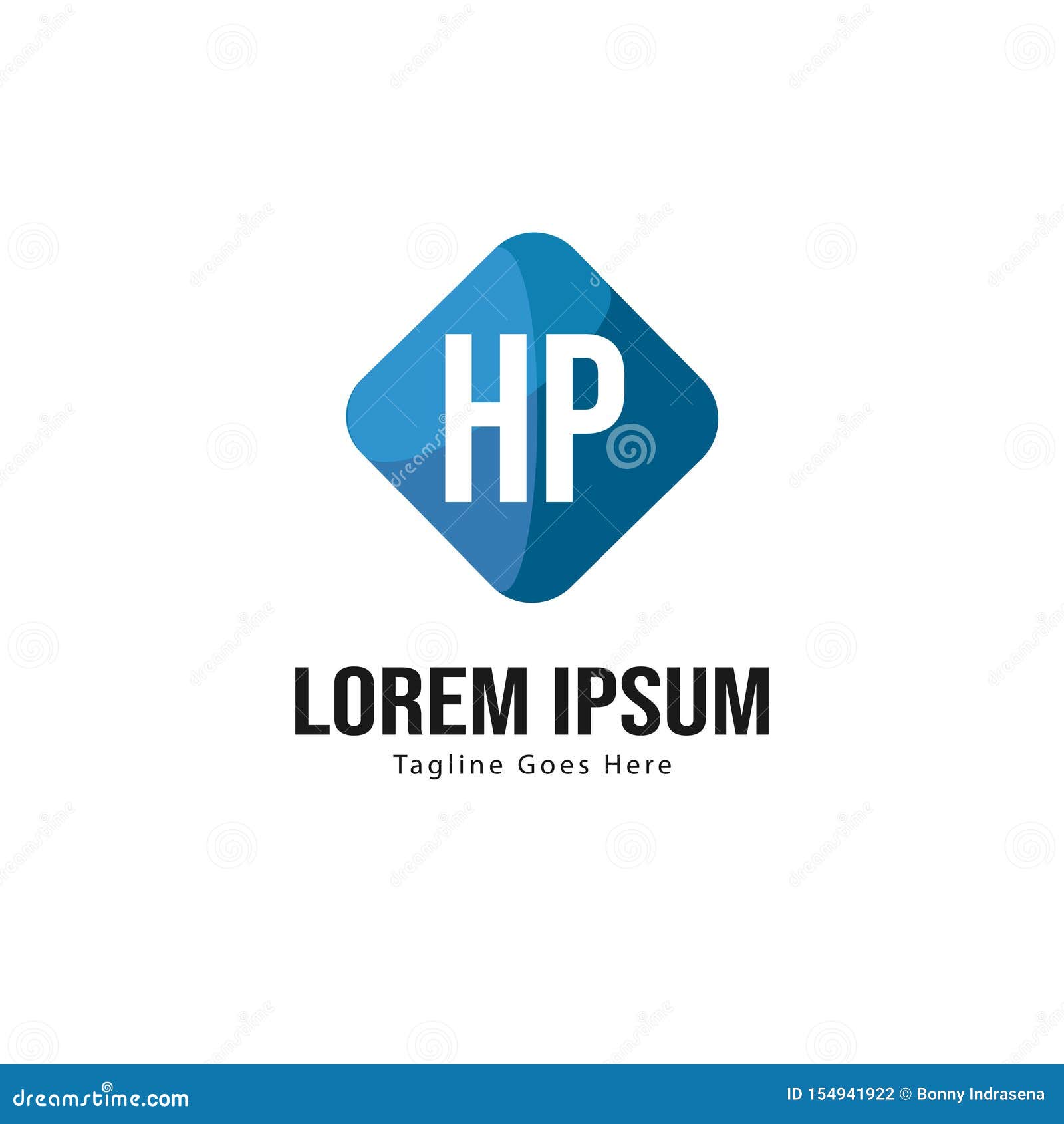Initial HP Logo Template with Modern Frame. Minimalist HP Letter Logo ...