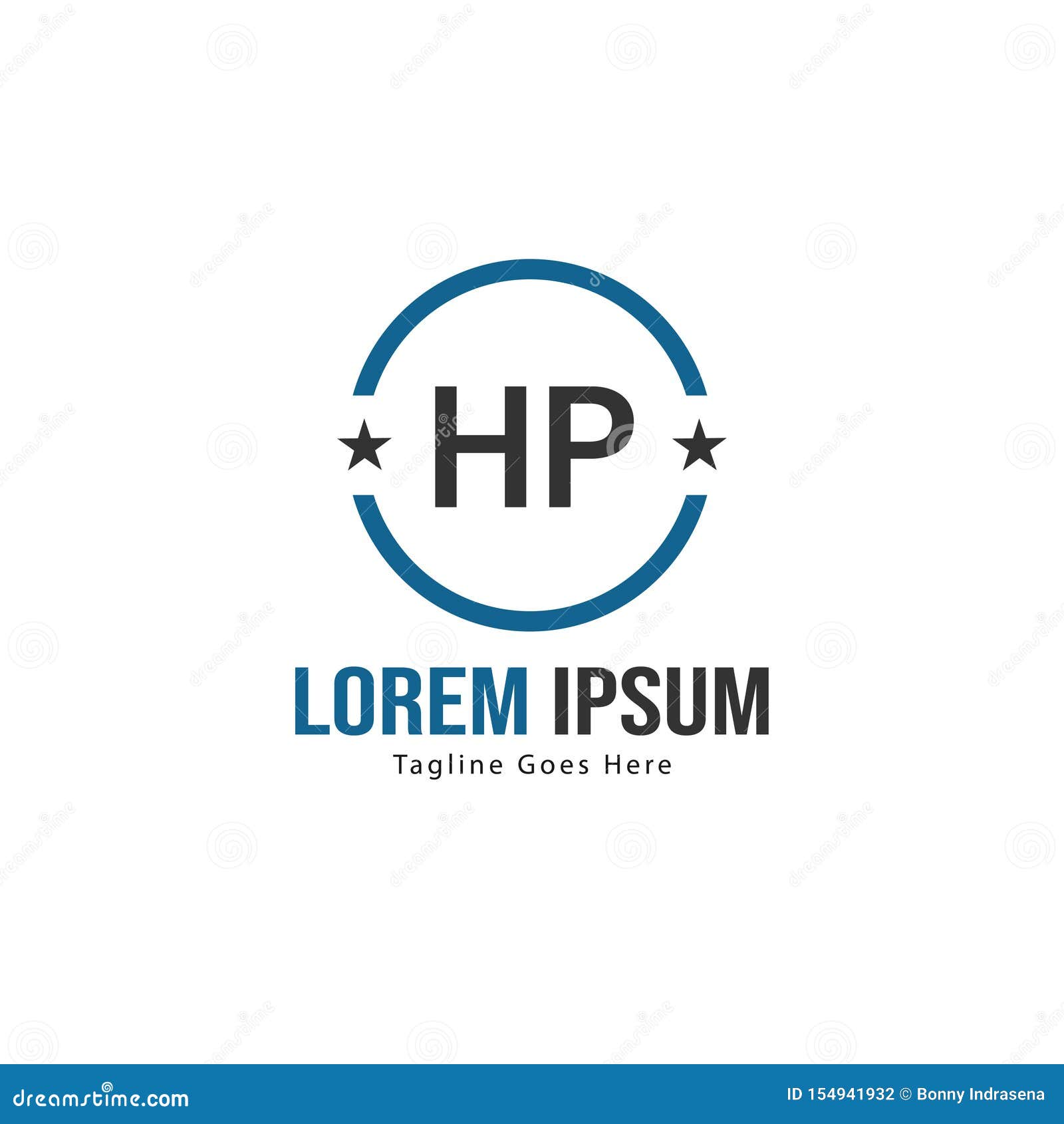 Initial HP Logo Template with Modern Frame. Minimalist HP Letter Logo ...