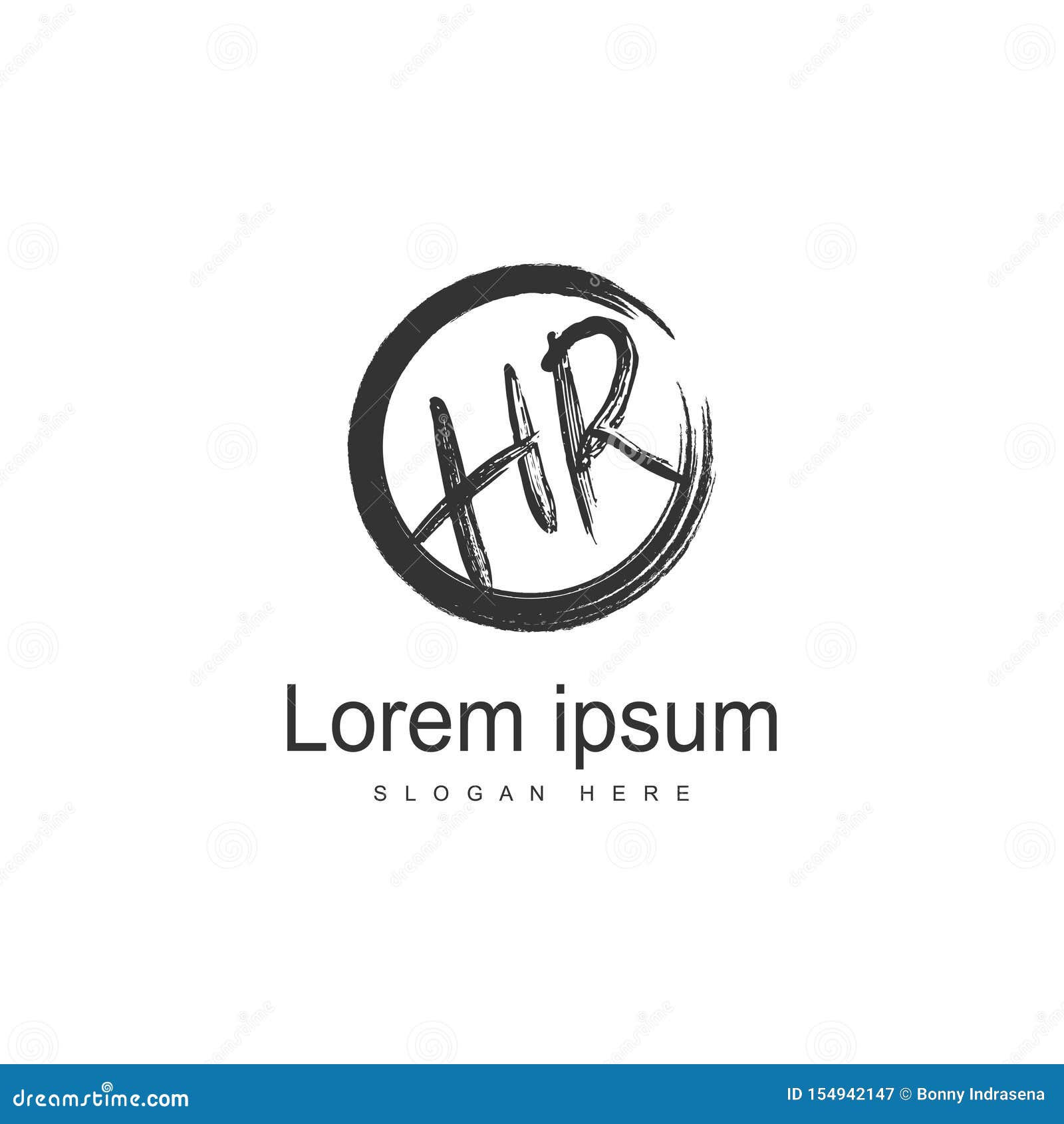 Initial HR Logo Template with Modern Frame. Minimalist HR Letter Logo ...