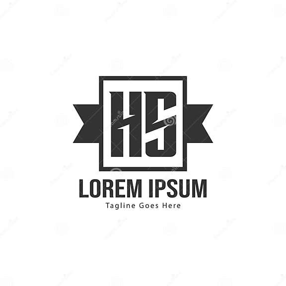 Initial HS Logo Template with Modern Frame. Minimalist HS Letter Logo ...