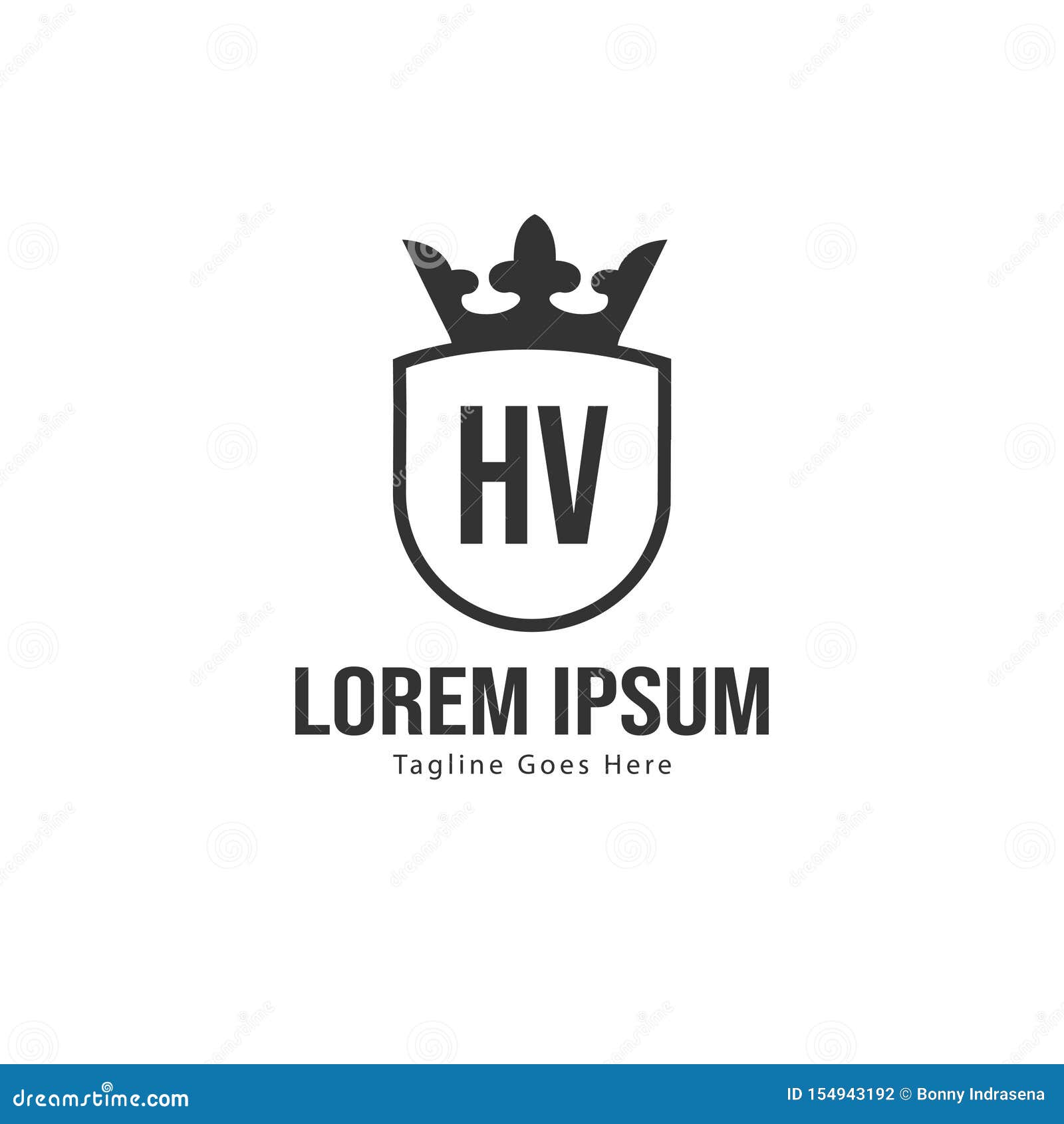 Initial HV Logo Template with Modern Frame. Minimalist HV Letter Logo ...