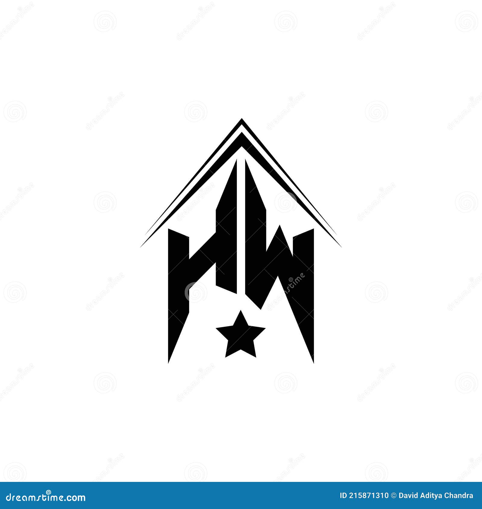 Initial HW Logo Design with Shape Style, Logo Business Branding Stock ...