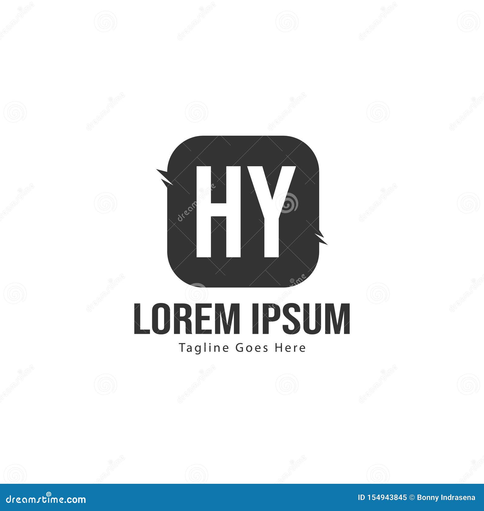 Initial HY Logo Template with Modern Frame. Minimalist HY Letter Logo ...