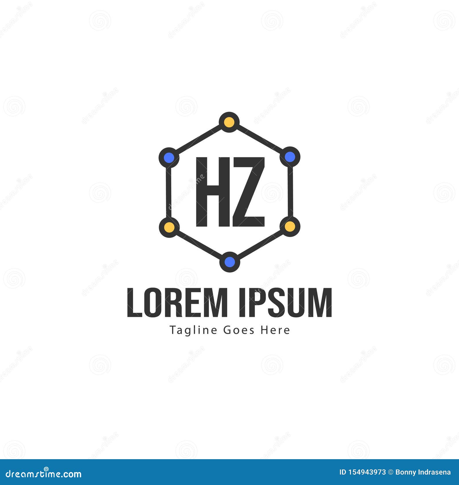 Initial HZ Logo Template with Modern Frame. Minimalist HZ Letter Logo ...