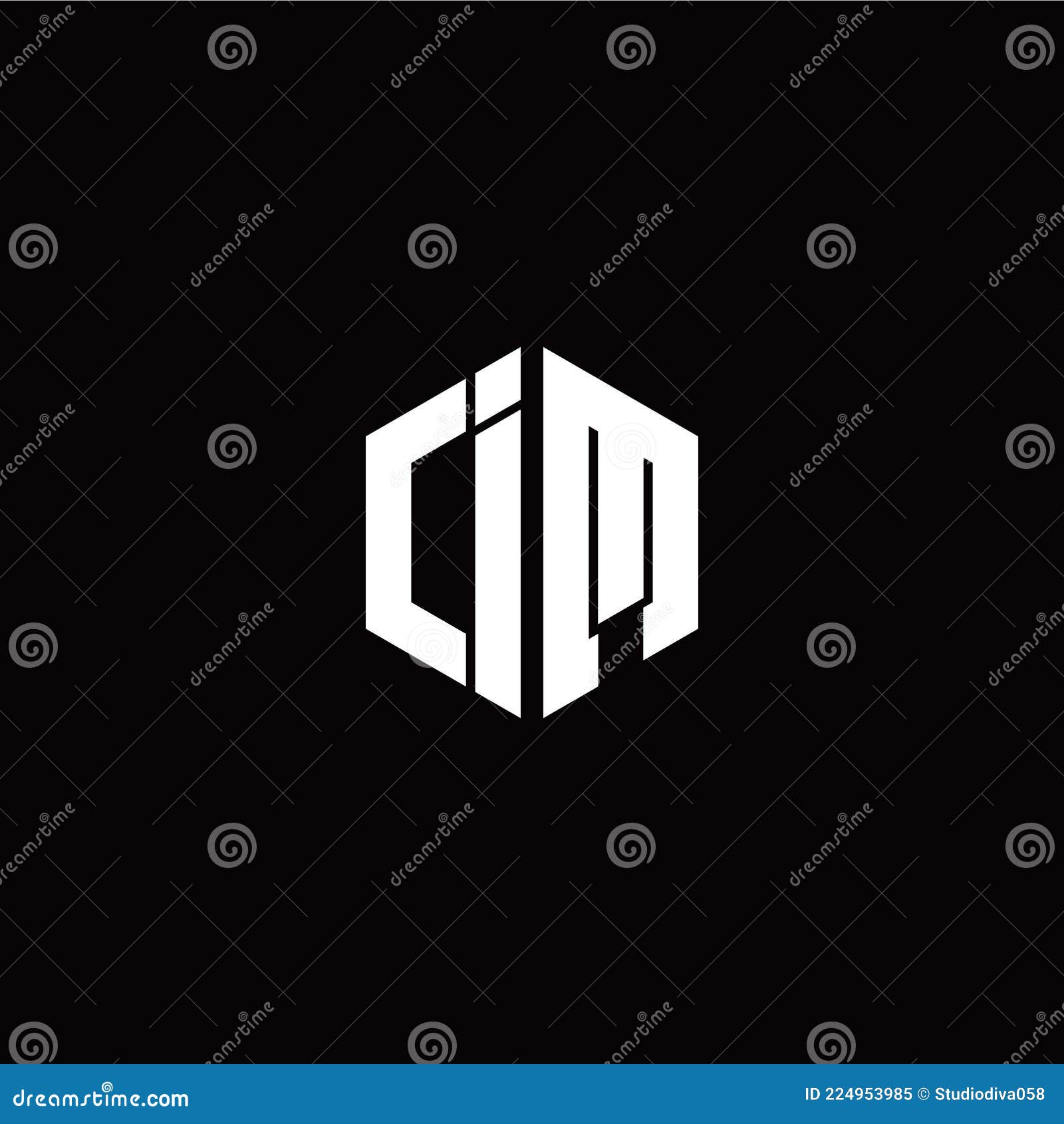 Initial I M Letter with Polygon Modern Style Logo Template Vector Stock ...