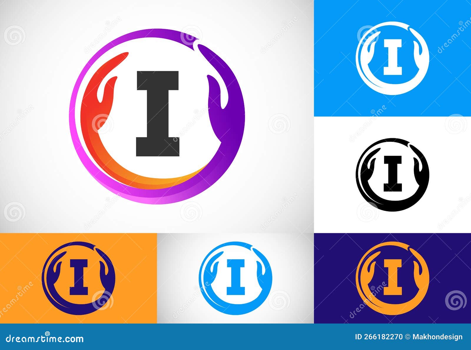 Initial I Monogram Letter with Safe Hands. Professional Charity ...