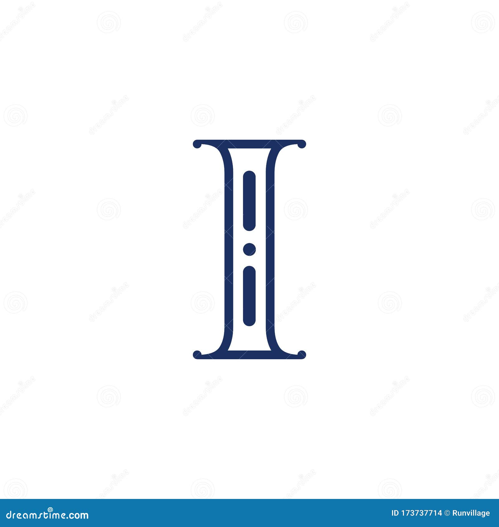 Initial I with Pillar for Logo Design Template Stock Vector ...