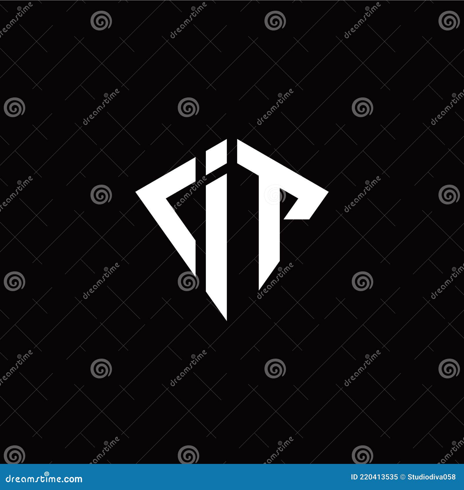 Initial I T Letter with Kite Modern Style Logo Template Vector Stock ...