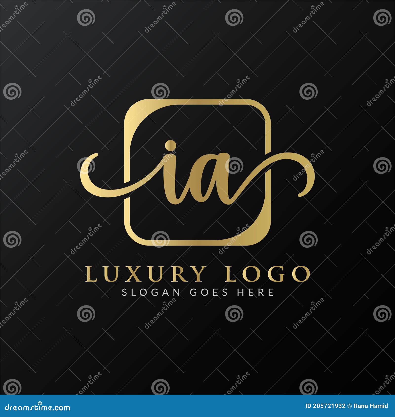 Initial IA Letter Logo Design Vector Template. Abstract Luxury Letter ...