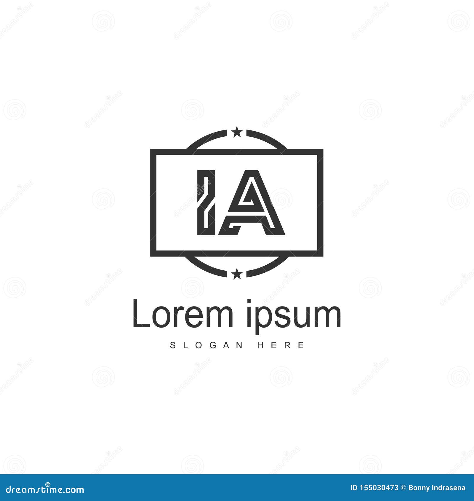 Initial IA Logo Template with Modern Frame. Minimalist IA Letter Logo ...