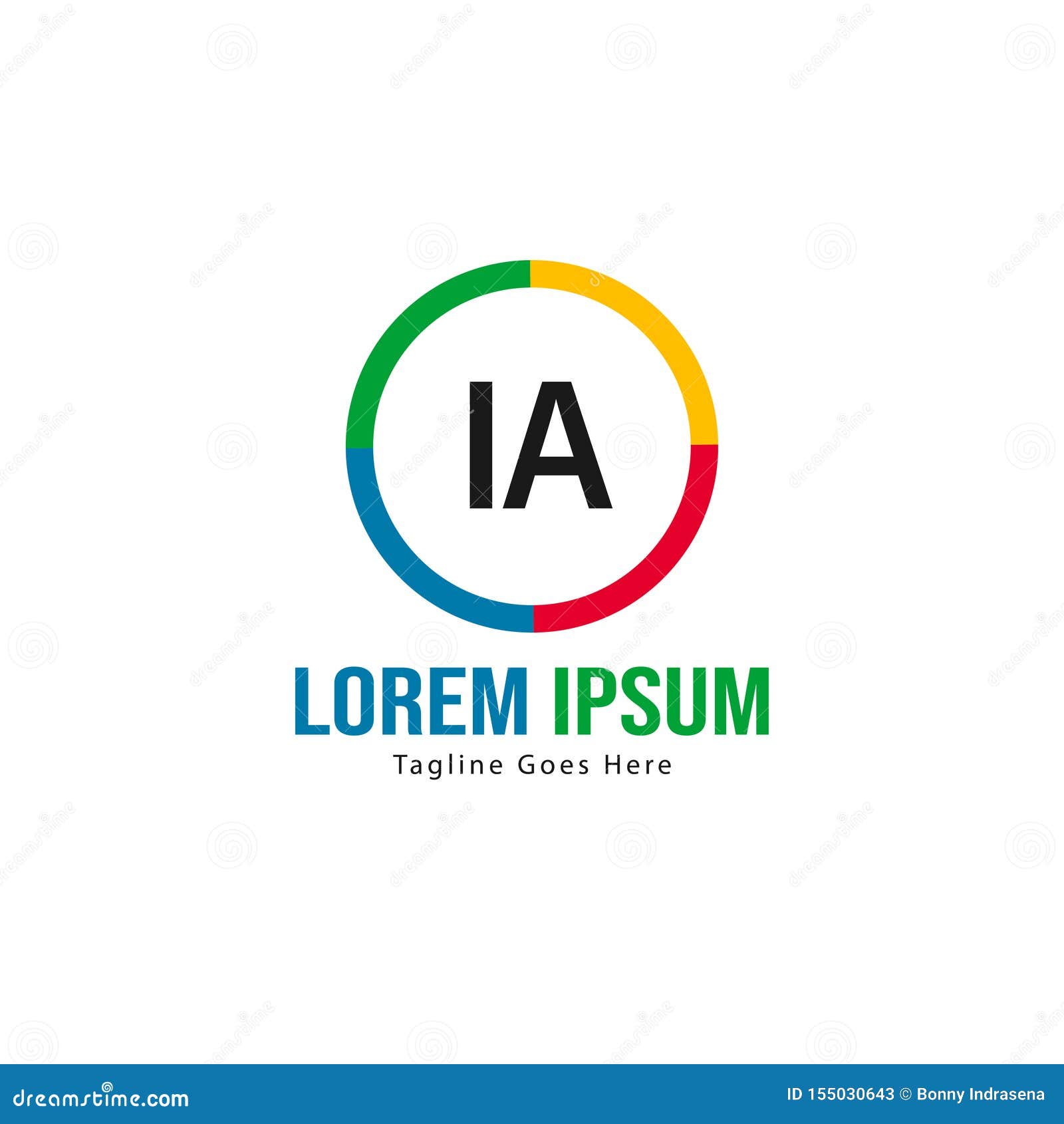 Initial IA Logo Template with Modern Frame. Minimalist IA Letter Logo ...