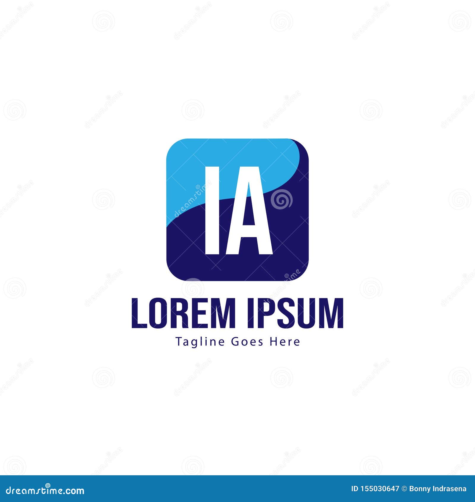 Initial IA Logo Template with Modern Frame. Minimalist IA Letter Logo ...