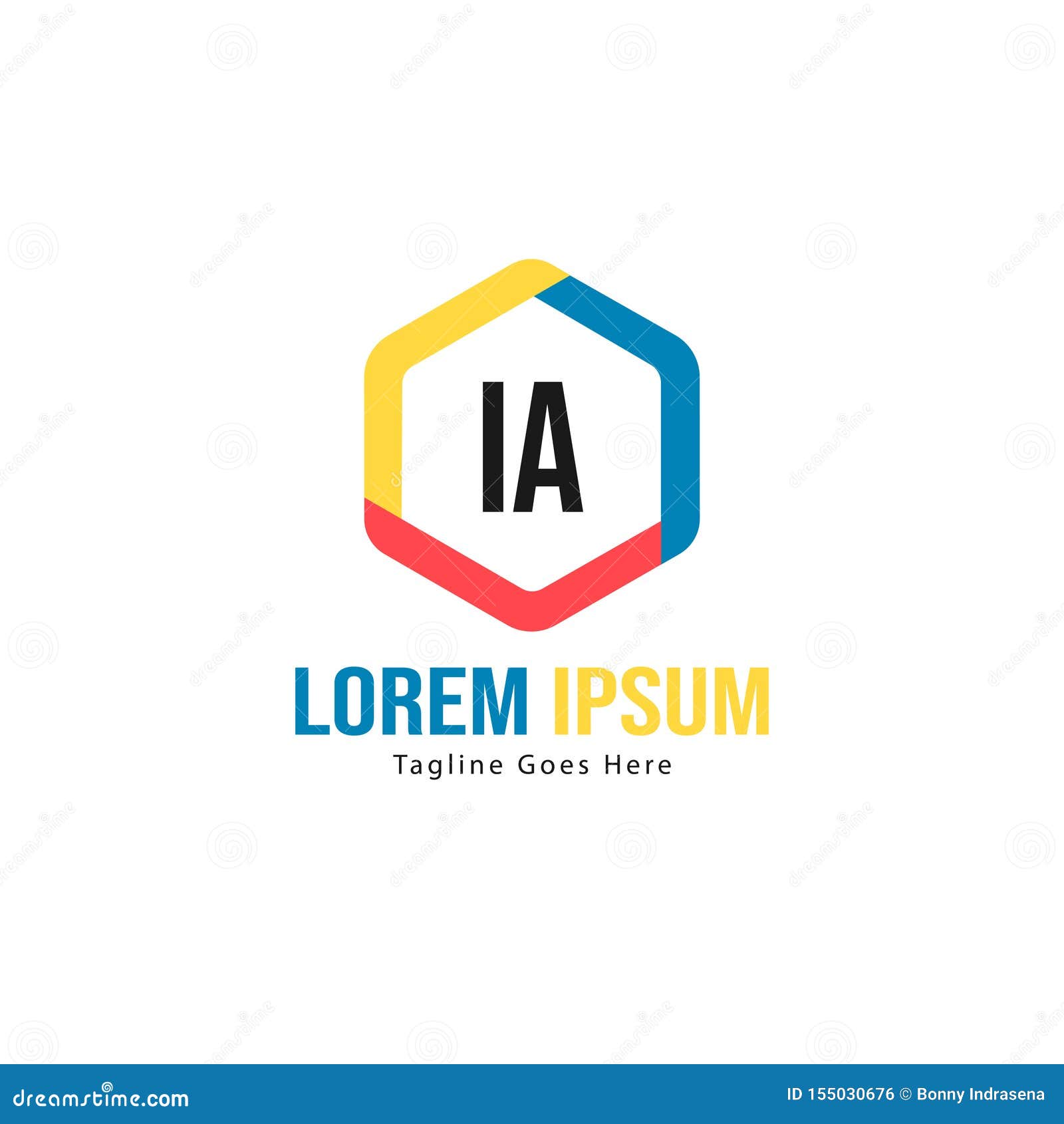 Initial IA Logo Template with Modern Frame. Minimalist IA Letter Logo ...