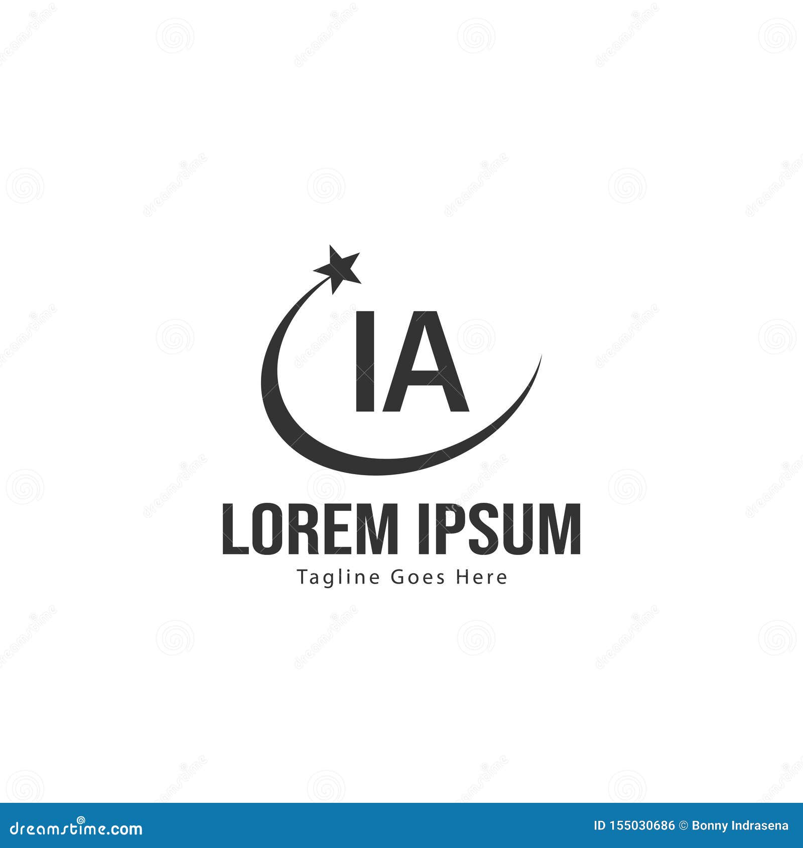 Initial IA Logo Template with Modern Frame. Minimalist IA Letter Logo ...