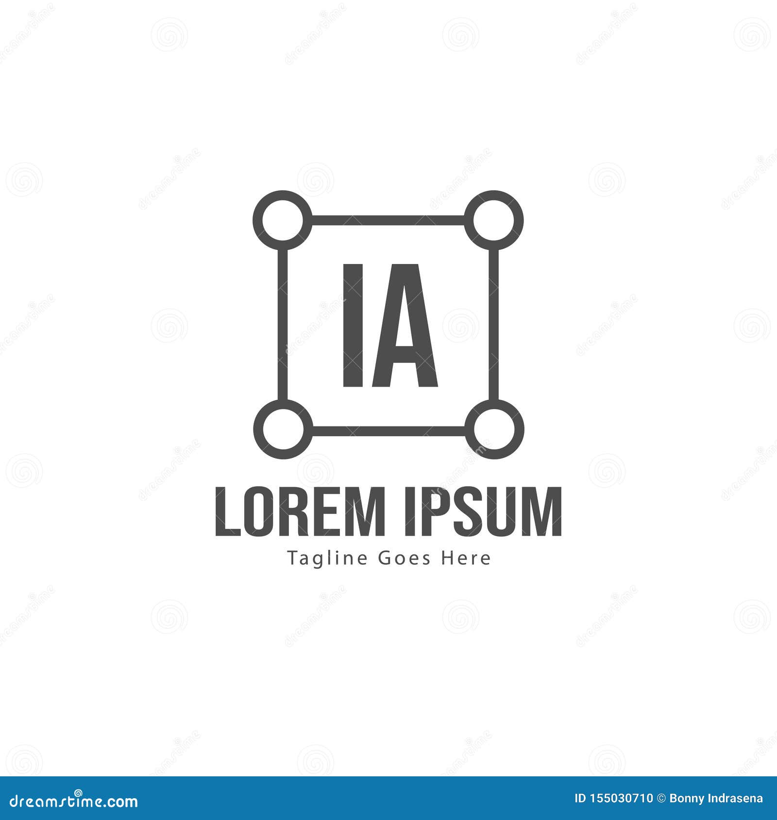 Initial IA Logo Template with Modern Frame. Minimalist IA Letter Logo ...