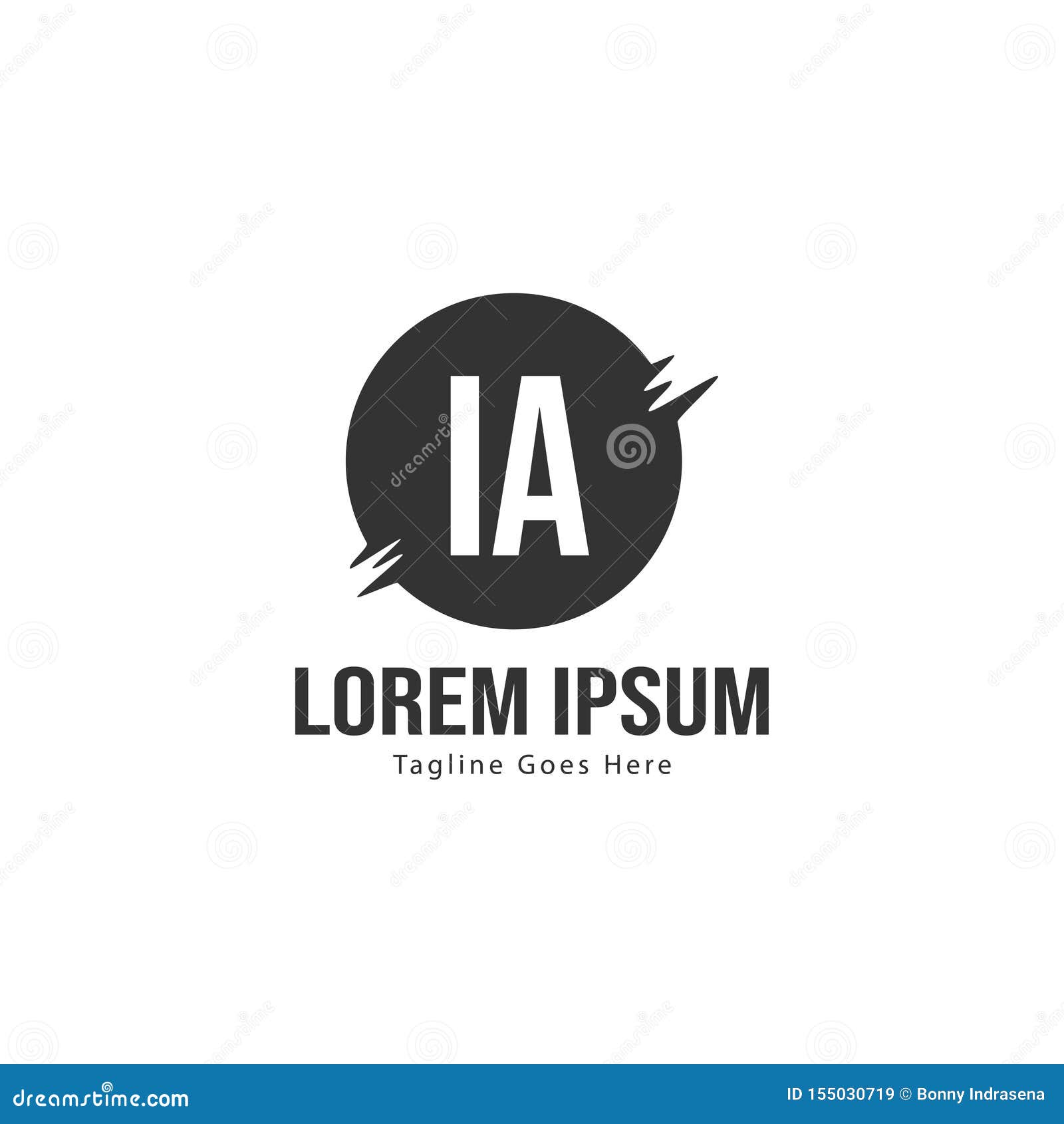 Initial IA Logo Template with Modern Frame. Minimalist IA Letter Logo ...