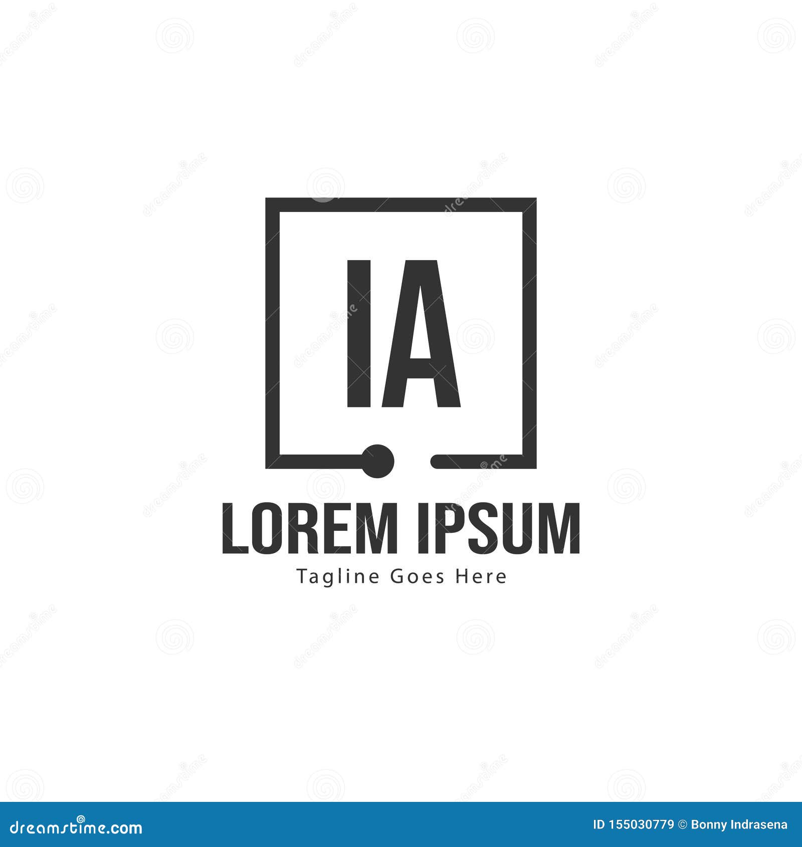 Initial IA Logo Template with Modern Frame. Minimalist IA Letter Logo ...