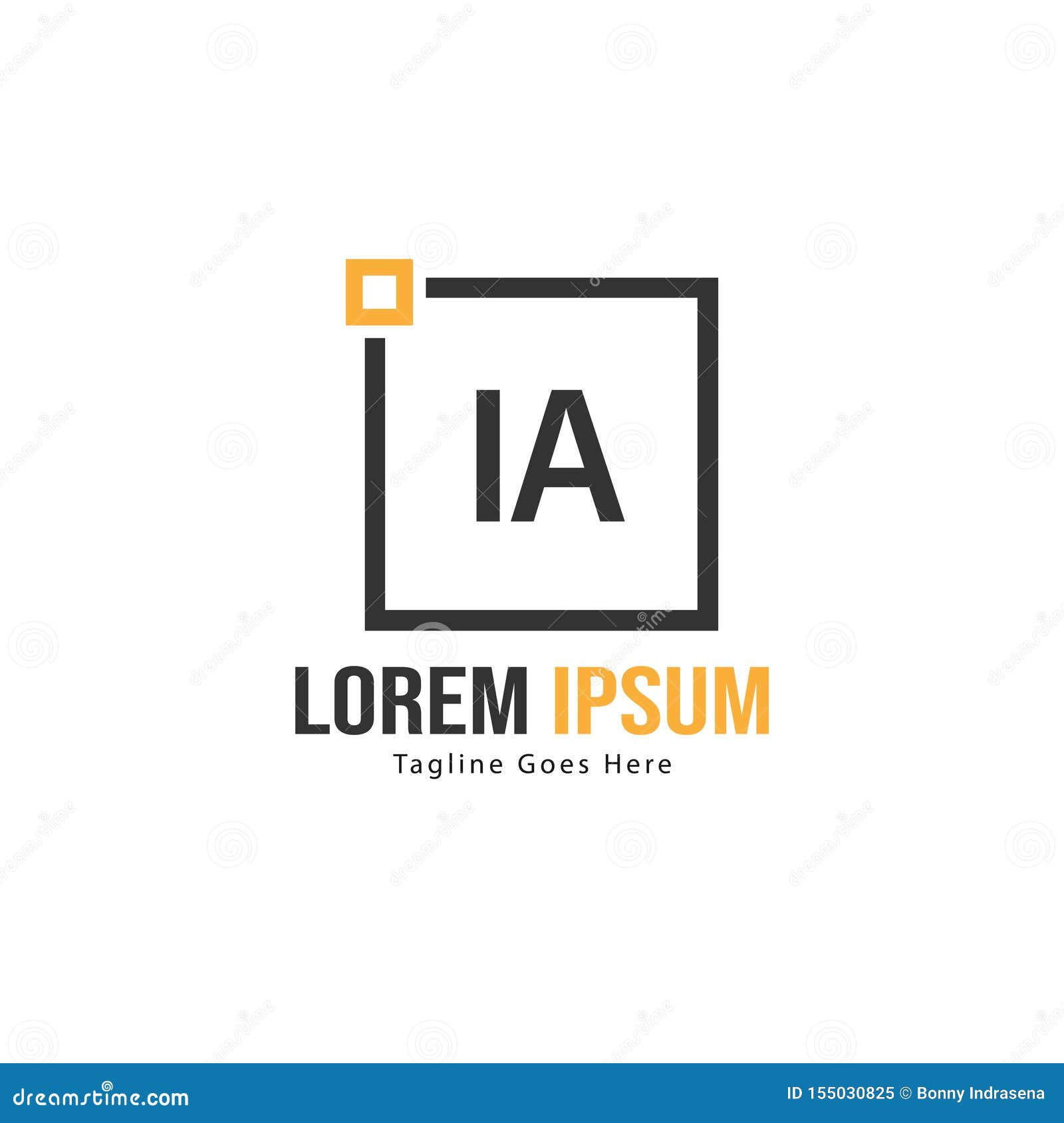 Initial IA Logo Template with Modern Frame. Minimalist IA Letter Logo ...