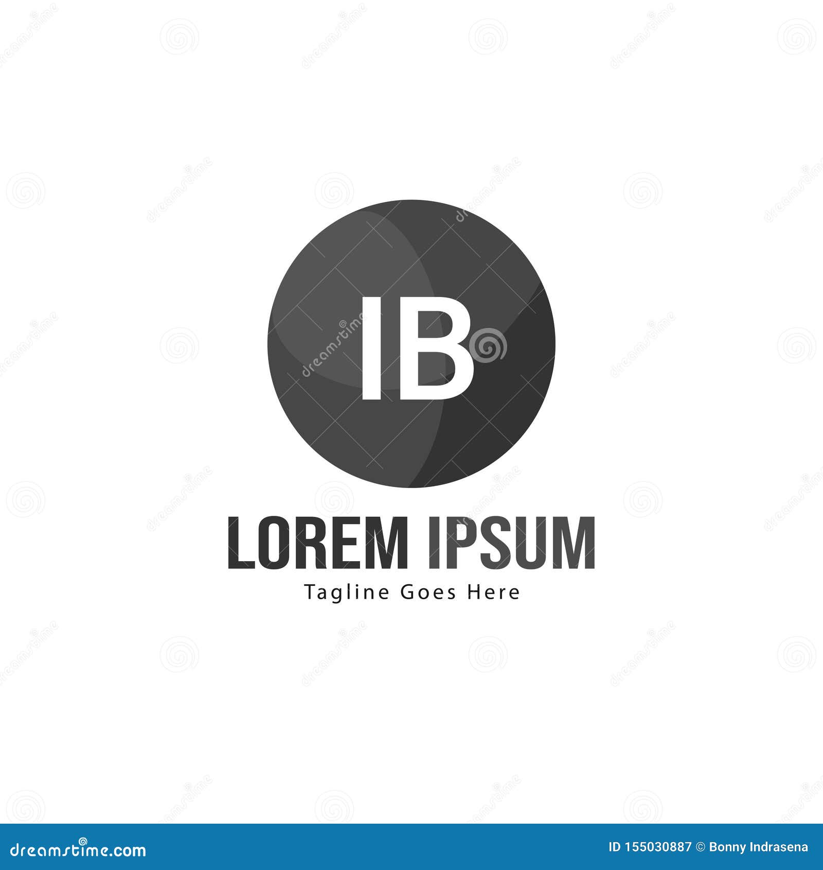 Initial IB Logo Template with Modern Frame. Minimalist IB Letter Logo ...