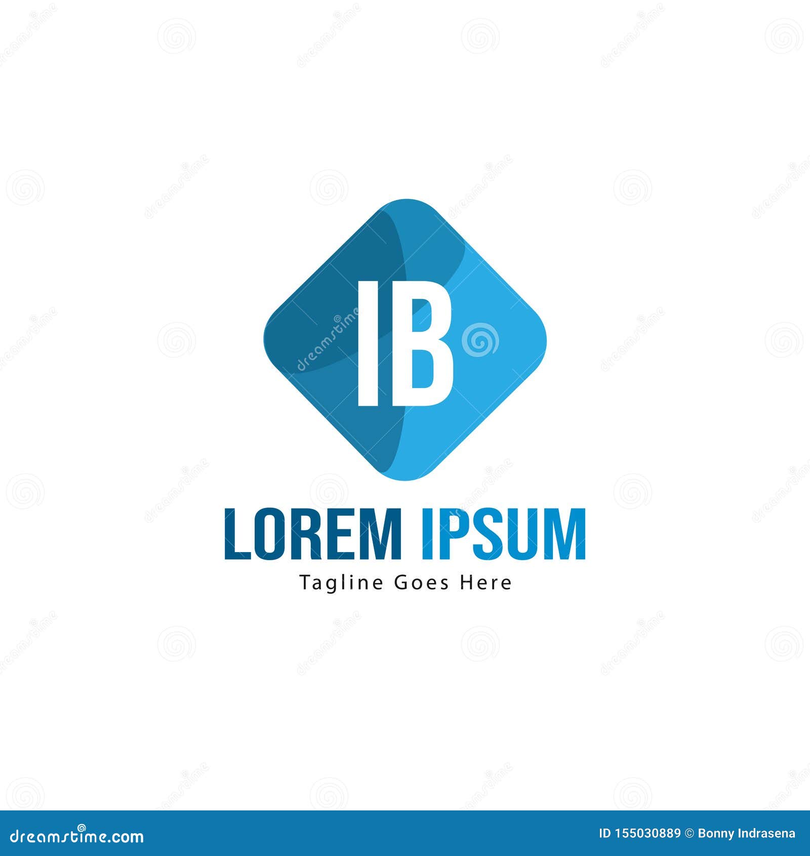 Initial IB Logo Template with Modern Frame. Minimalist IB Letter Logo ...