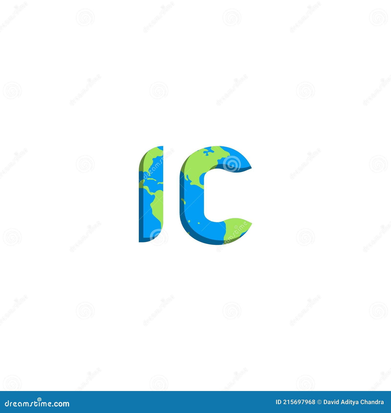 Initial IC Logo Design with World Map Style, Logo Business Branding ...