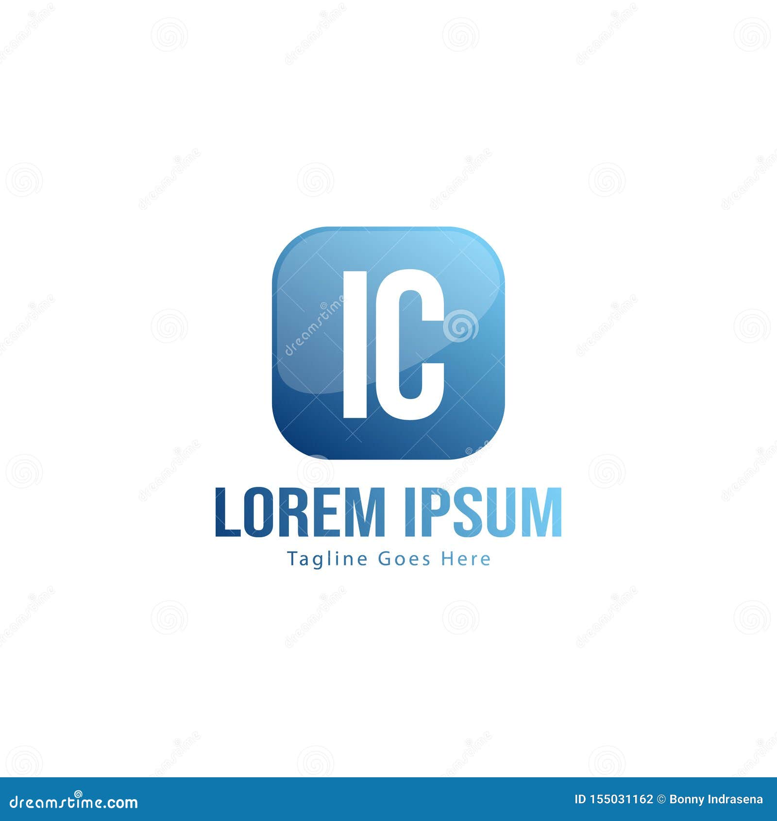 Initial IC Logo Template with Modern Frame. Minimalist IC Letter Logo ...