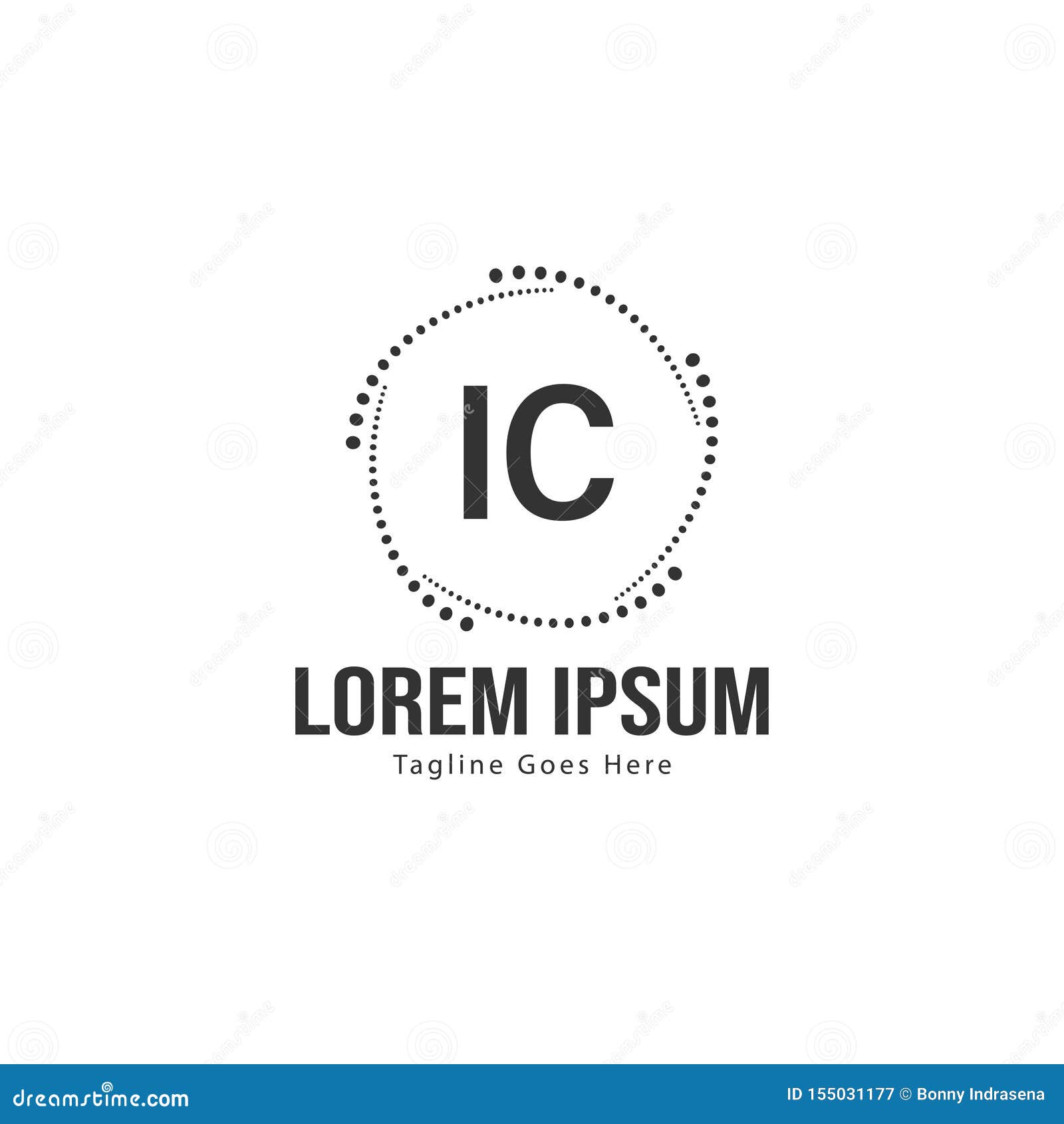 Initial IC Logo Template with Modern Frame. Minimalist IC Letter Logo ...