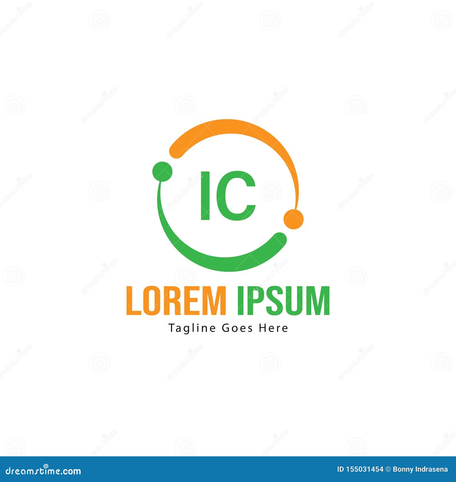 Initial IC Logo Template with Modern Frame. Minimalist IC Letter Logo ...