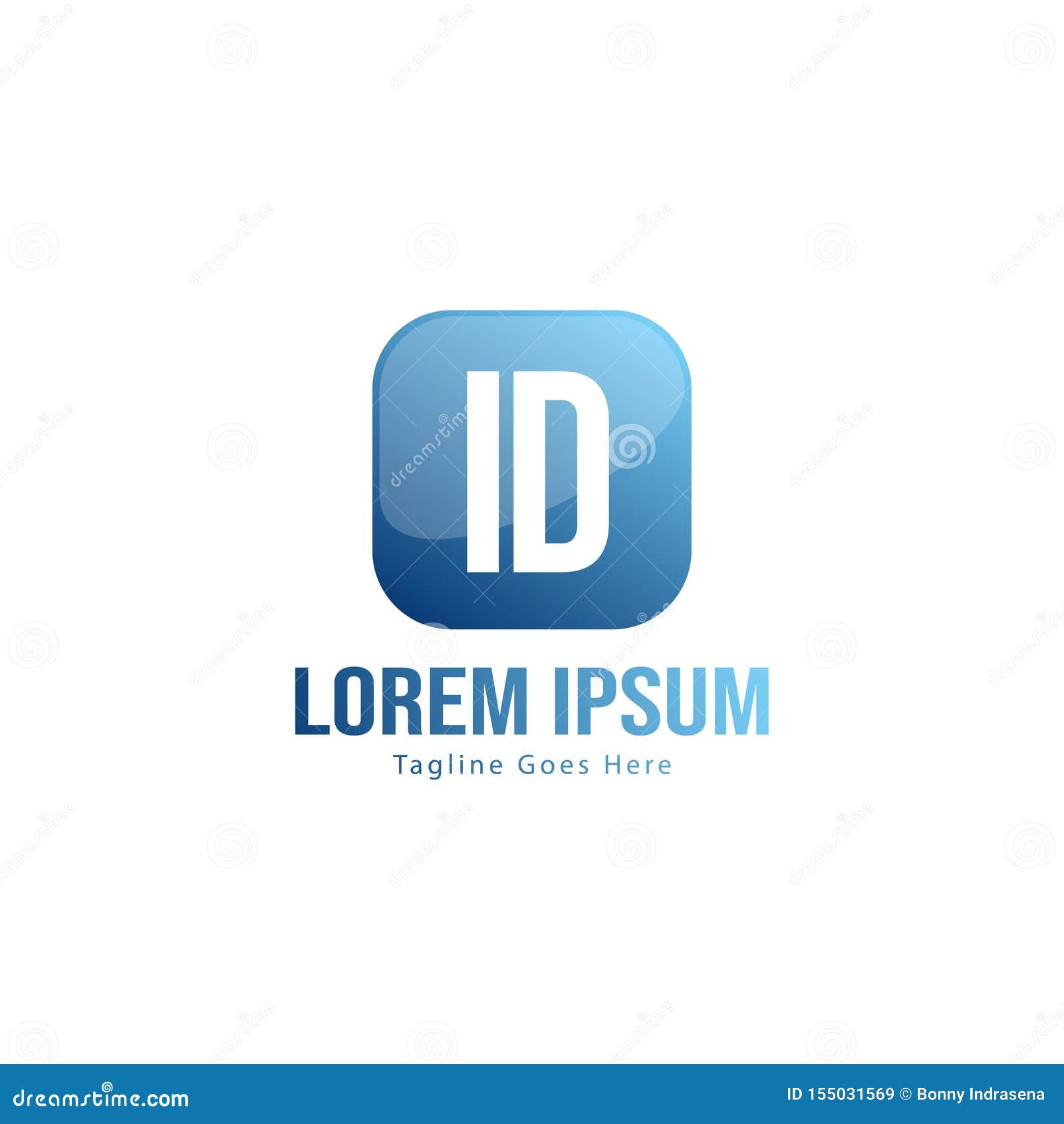 Initial ID Logo Template with Modern Frame. Minimalist ID Letter Logo ...