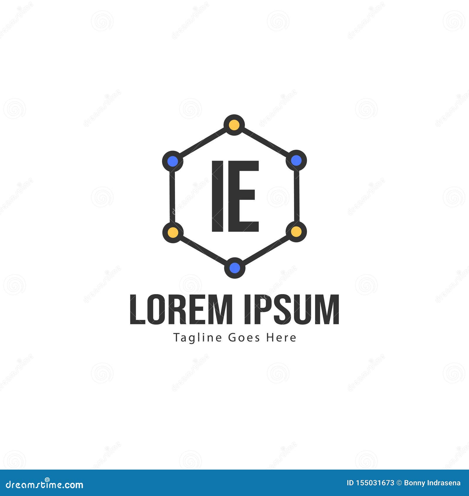 Initial IE Logo Template with Modern Frame. Minimalist IE Letter Logo ...