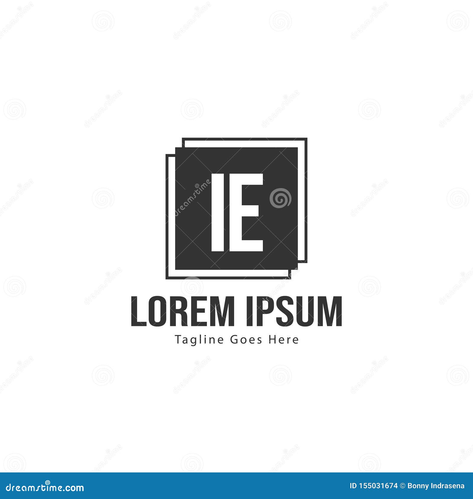 Initial IE Logo Template with Modern Frame. Minimalist IE Letter Logo ...