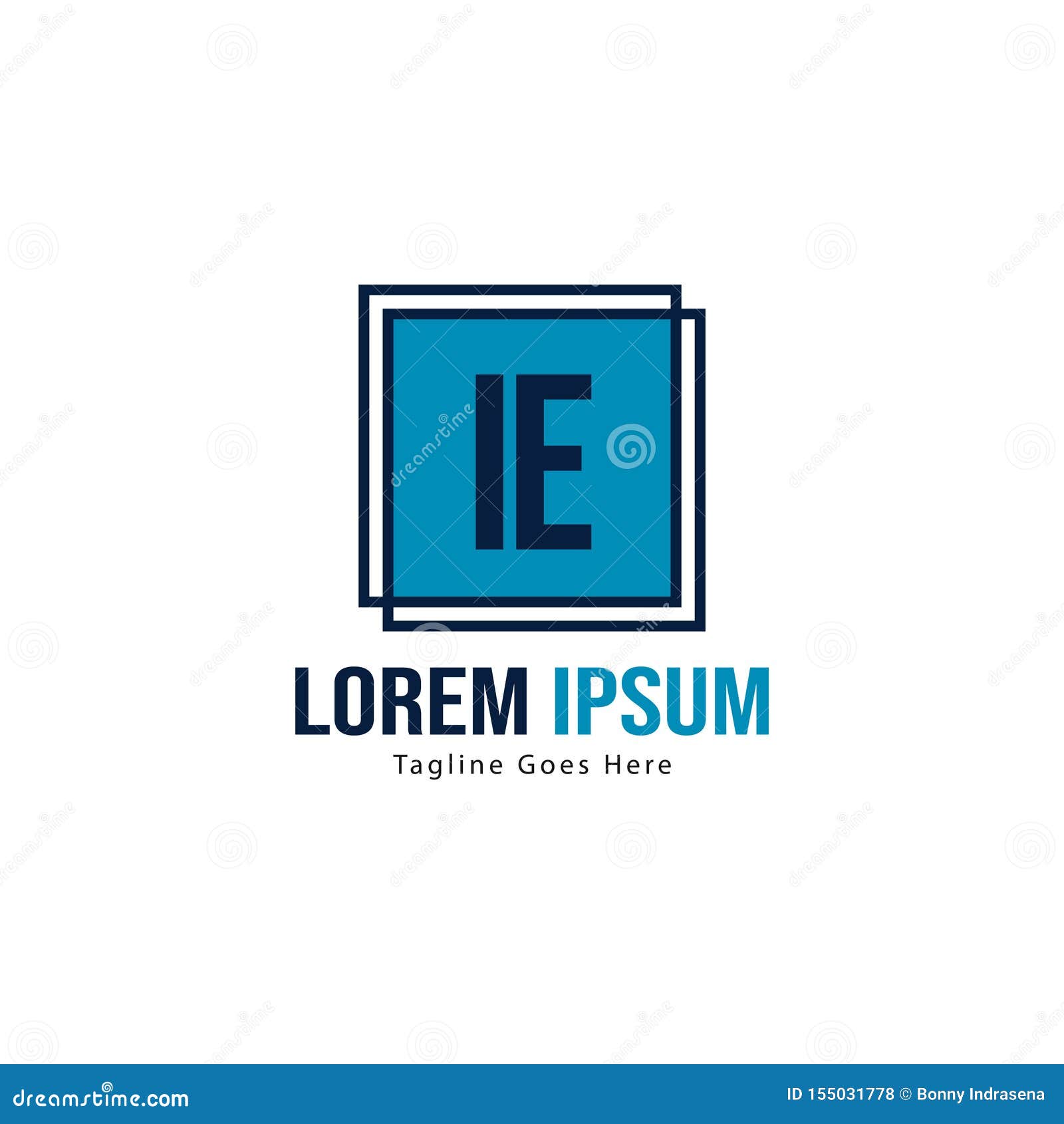 Initial IE Logo Template with Modern Frame. Minimalist IE Letter Logo ...