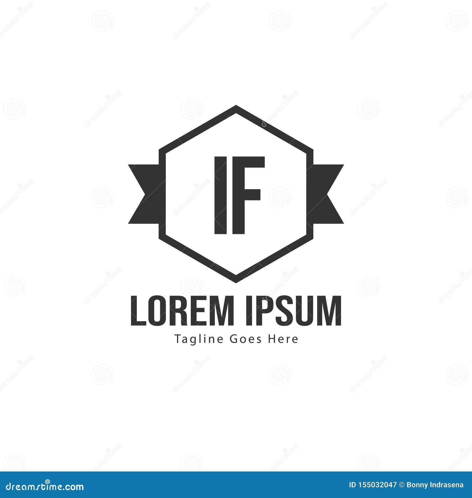 Initial IF Logo Template with Modern Frame. Minimalist IF Letter Logo ...