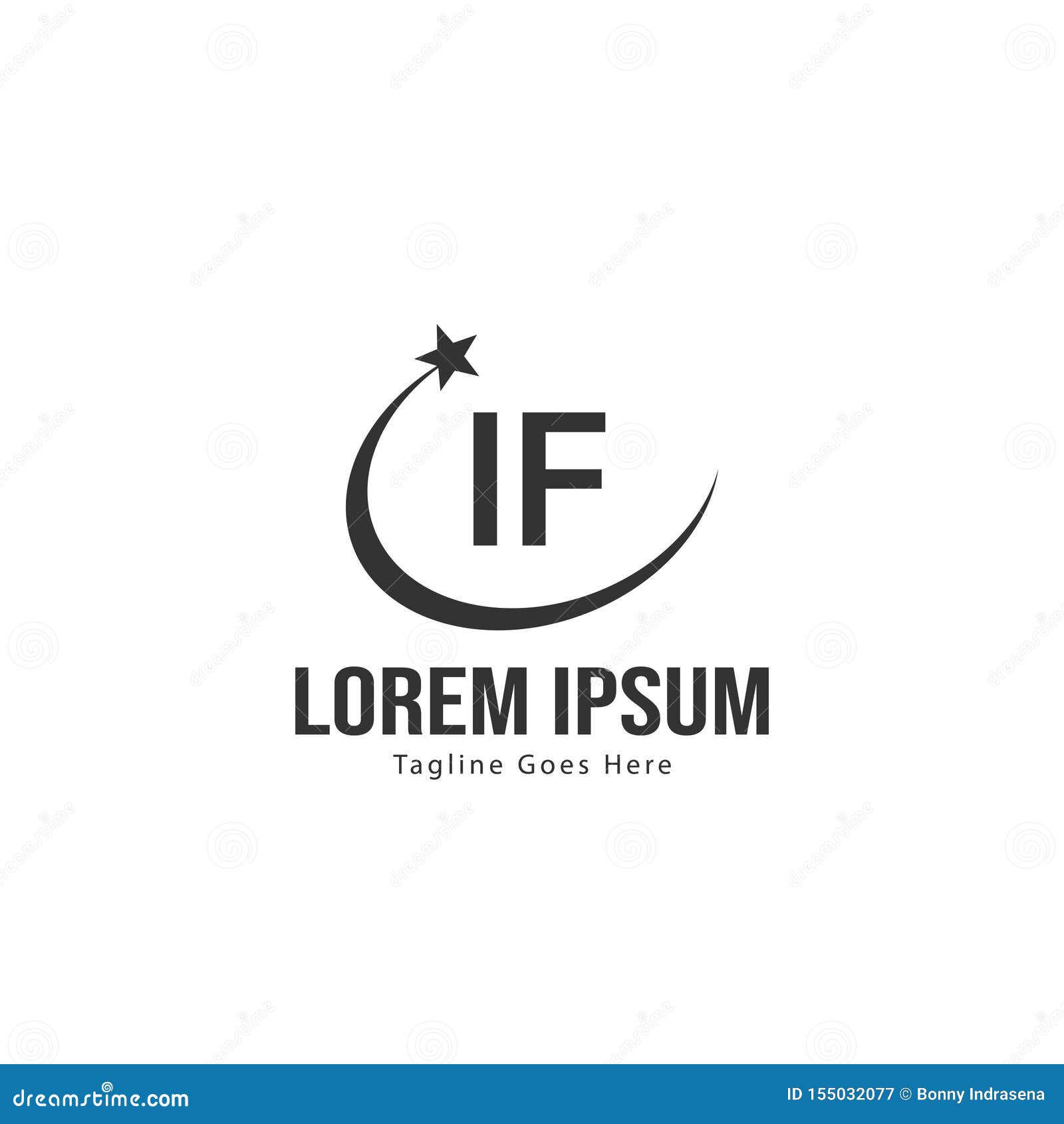 Initial IF Logo Template with Modern Frame. Minimalist IF Letter Logo ...