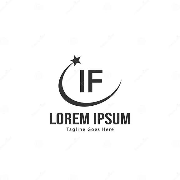 Initial IF Logo Template with Modern Frame. Minimalist IF Letter Logo ...