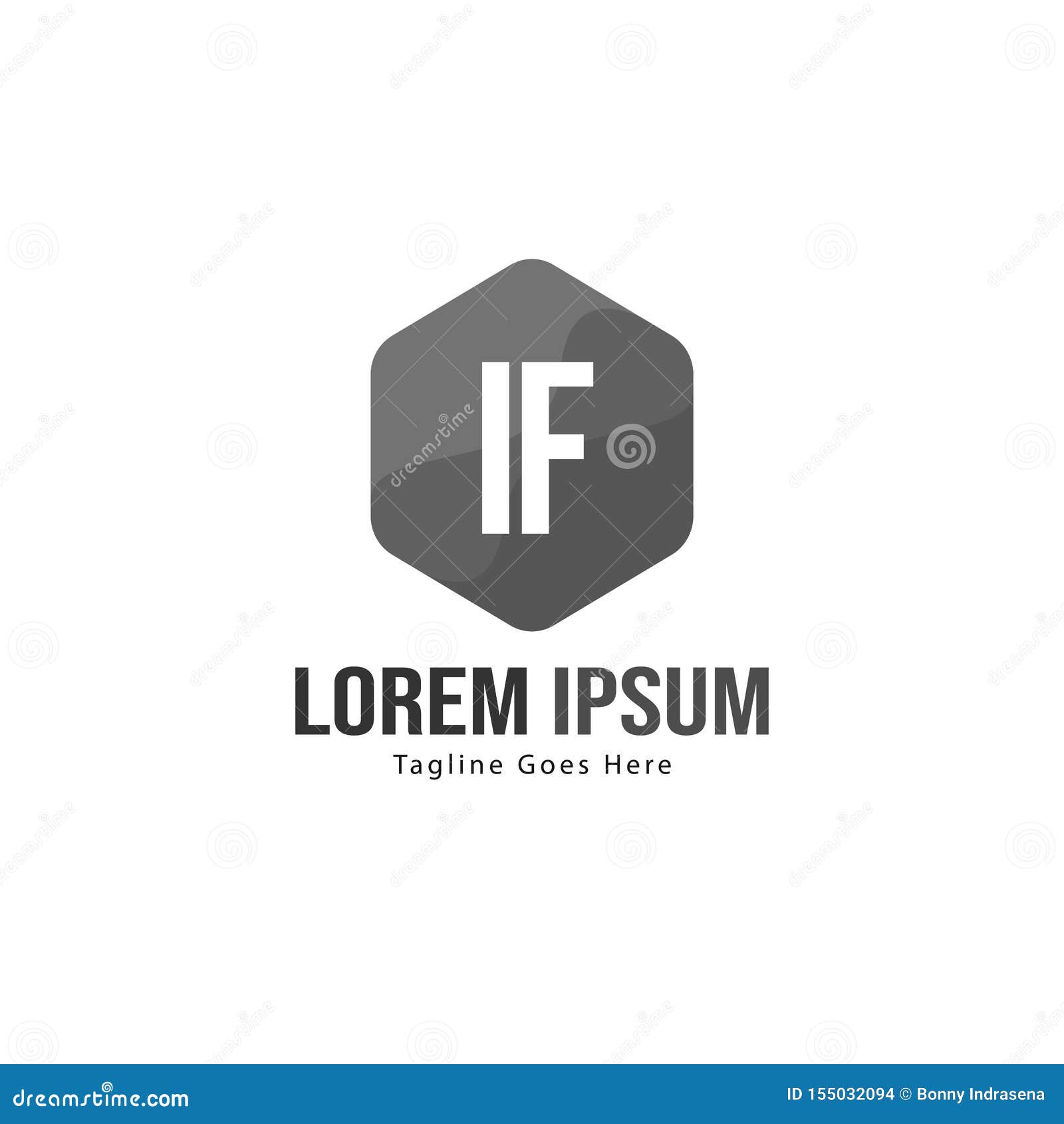 Initial IF Logo Template with Modern Frame. Minimalist IF Letter Logo ...