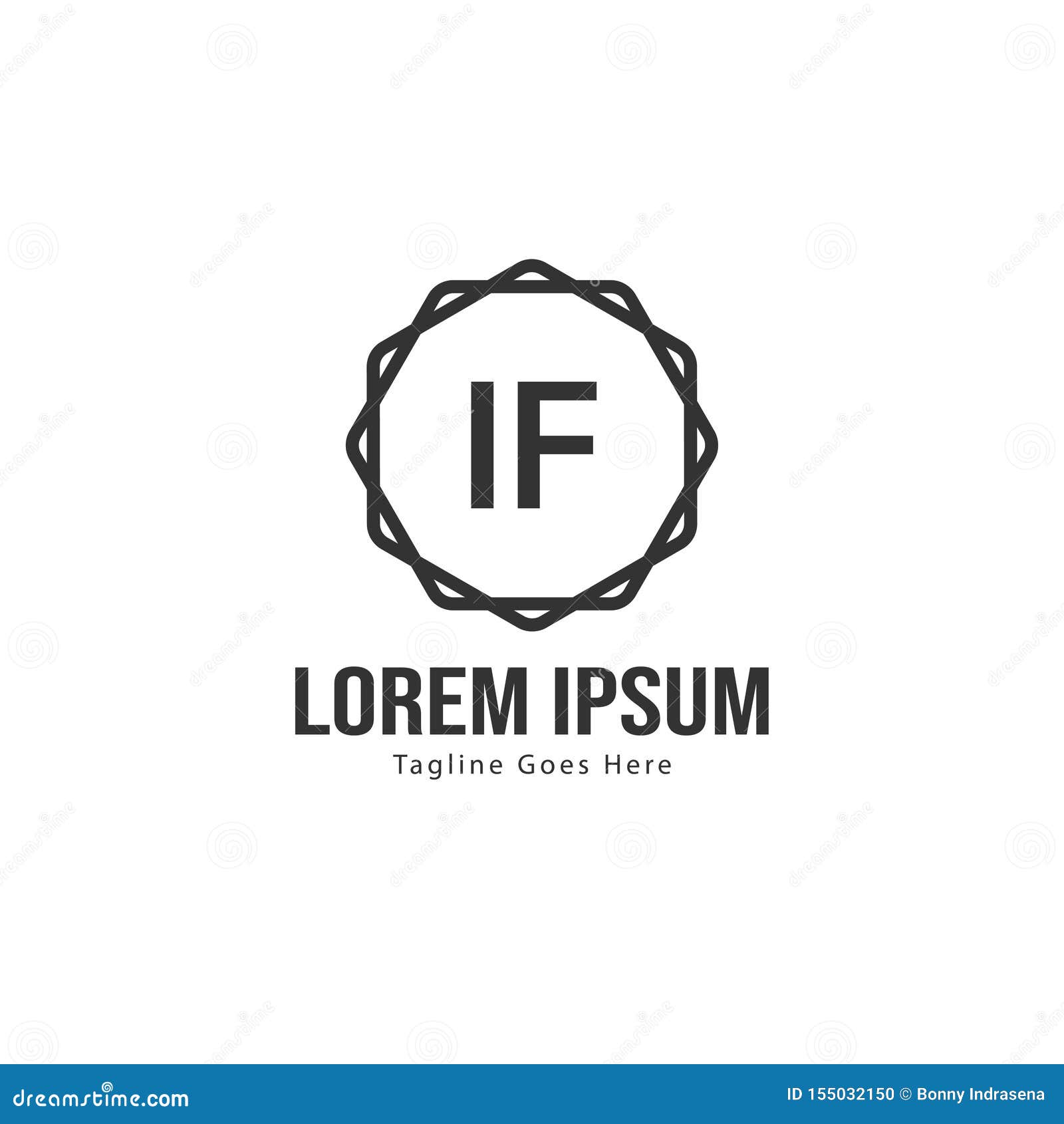 Initial IF Logo Template with Modern Frame. Minimalist IF Letter Logo ...