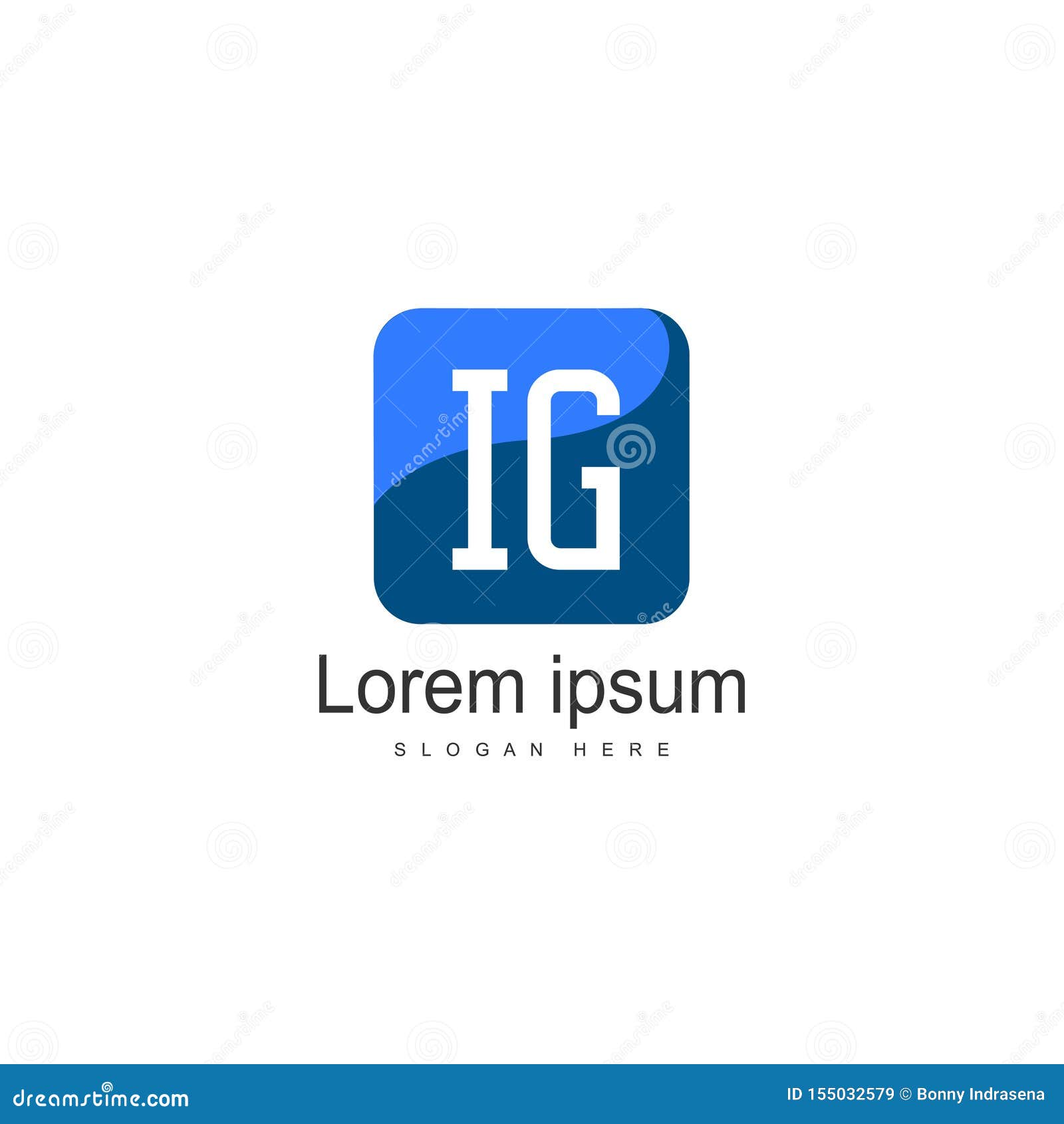 Initial IG Logo Template with Modern Frame. Minimalist IG Letter Logo ...