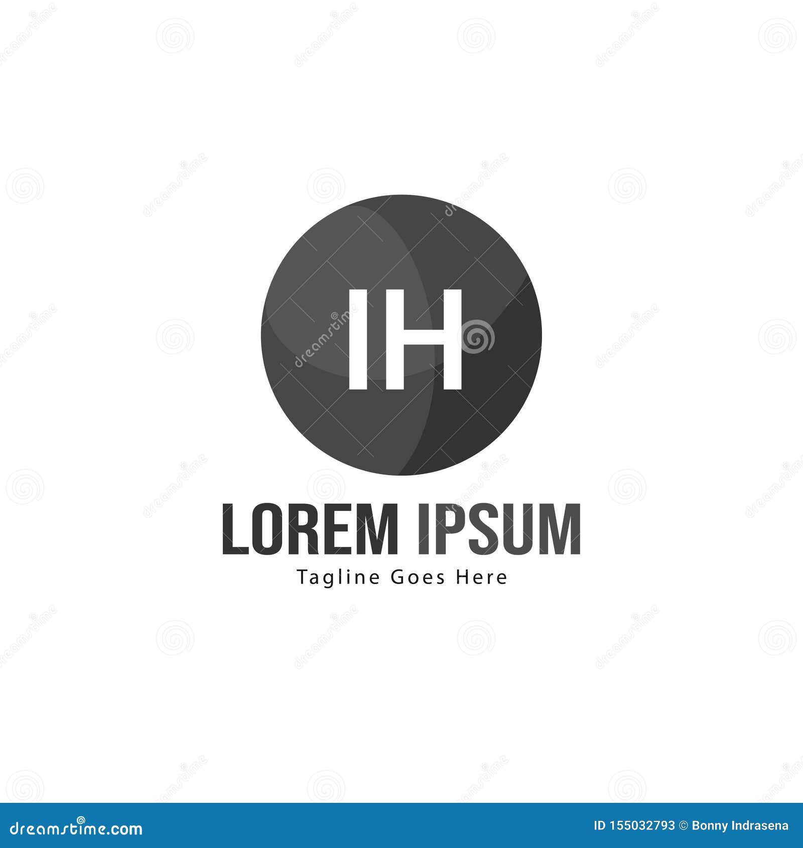 Initial IH Logo Template with Modern Frame. Minimalist IH Letter Logo ...