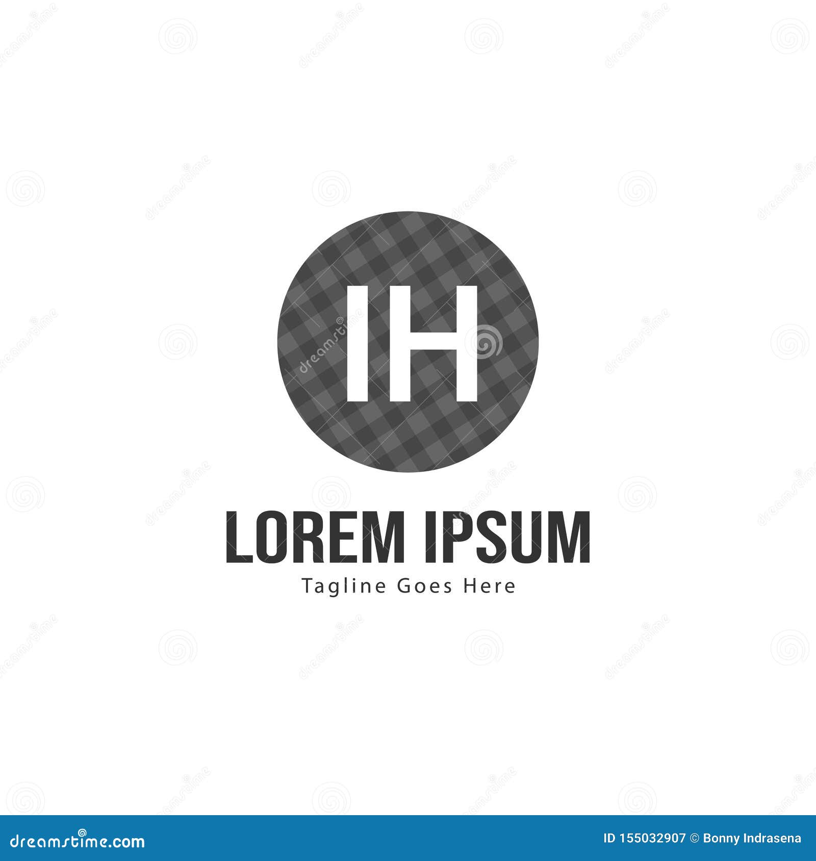 Initial IH Logo Template with Modern Frame. Minimalist IH Letter Logo ...