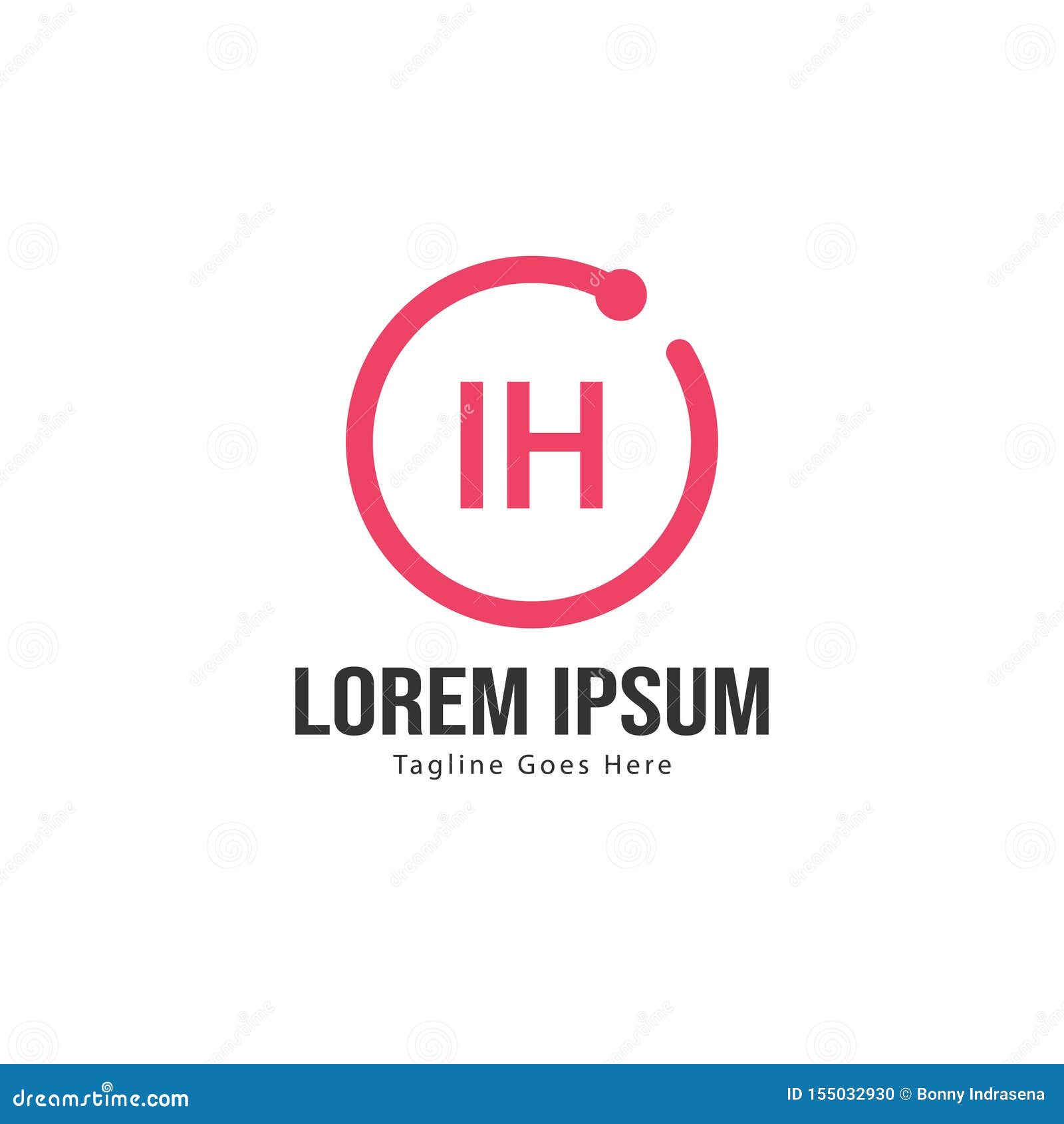 Initial IH Logo Template with Modern Frame. Minimalist IH Letter Logo ...