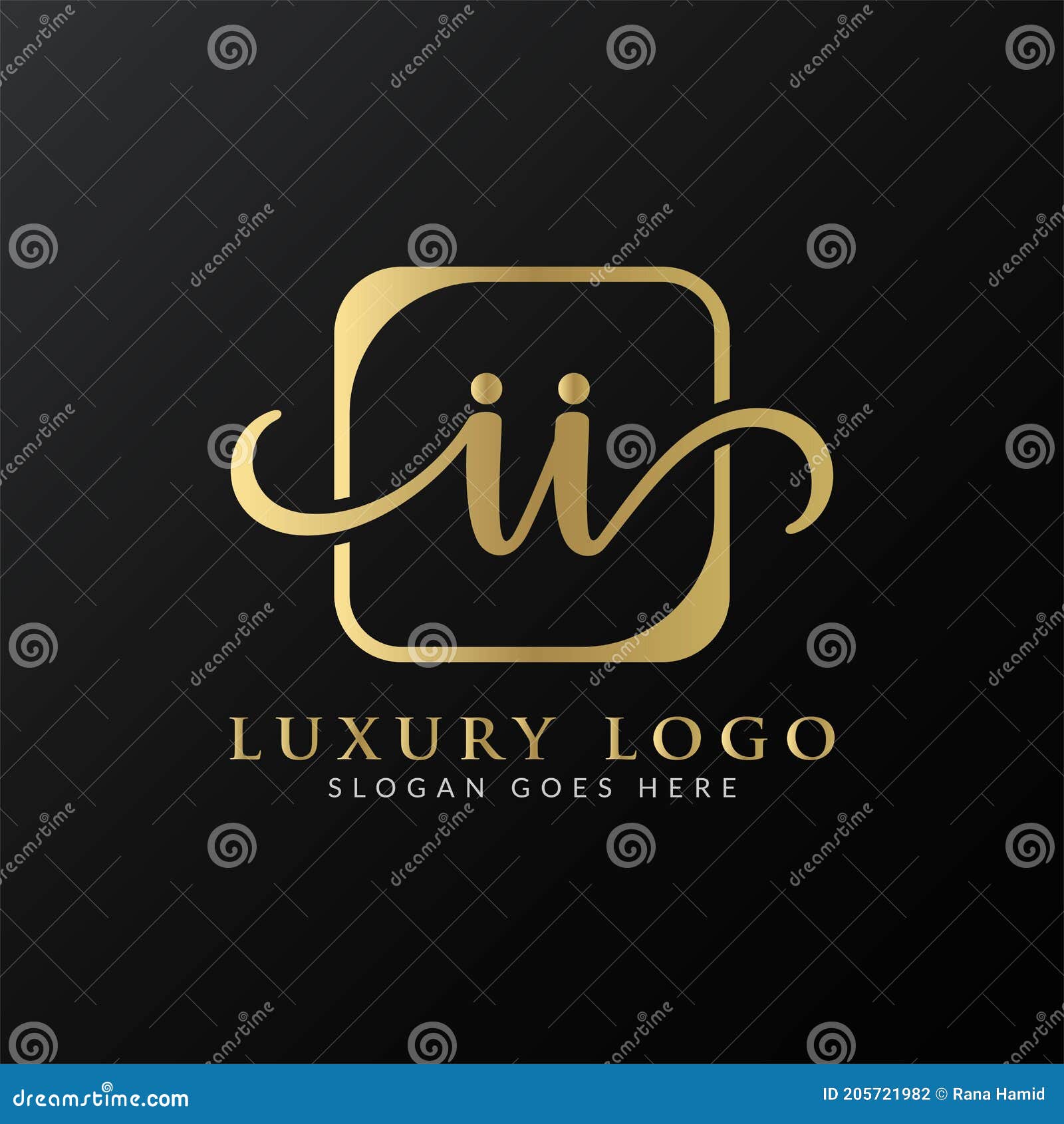 Initial II Letter Logo Design Vector Template. Abstract Luxury Letter ...