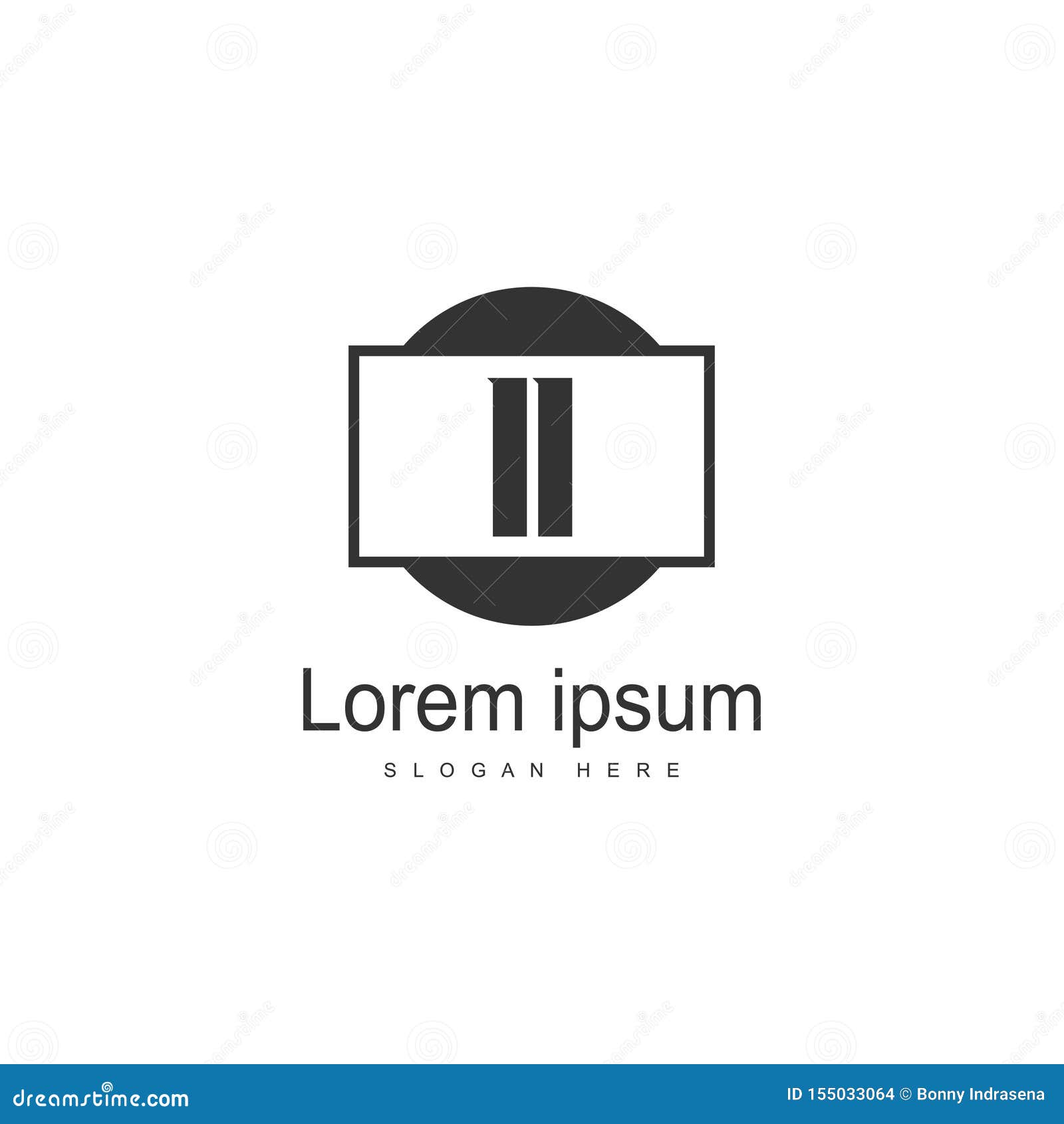 Initial II Logo Template with Modern Frame. Minimalist II Letter Logo ...