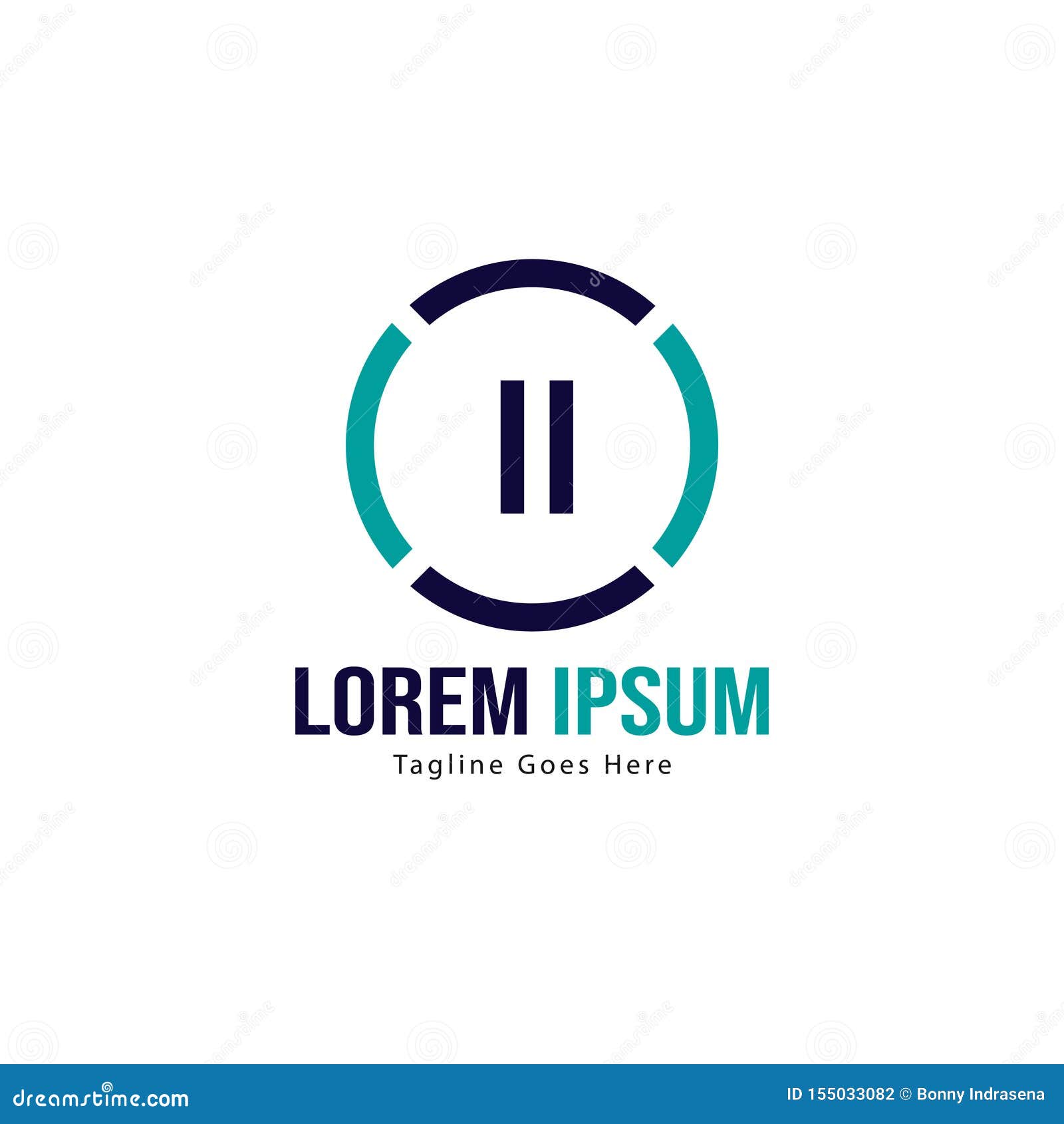 Initial II Logo Template with Modern Frame. Minimalist II Letter Logo ...
