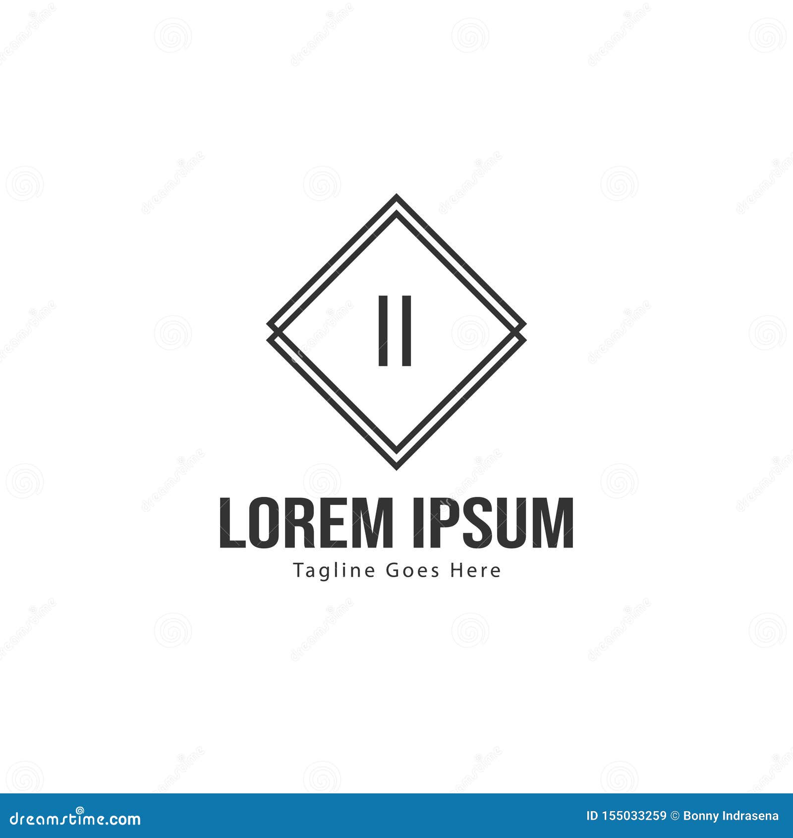 Initial-II-Logo-Vorlage Mit Modernem Rahmen Minimal-II-Zeichen-Logo ...