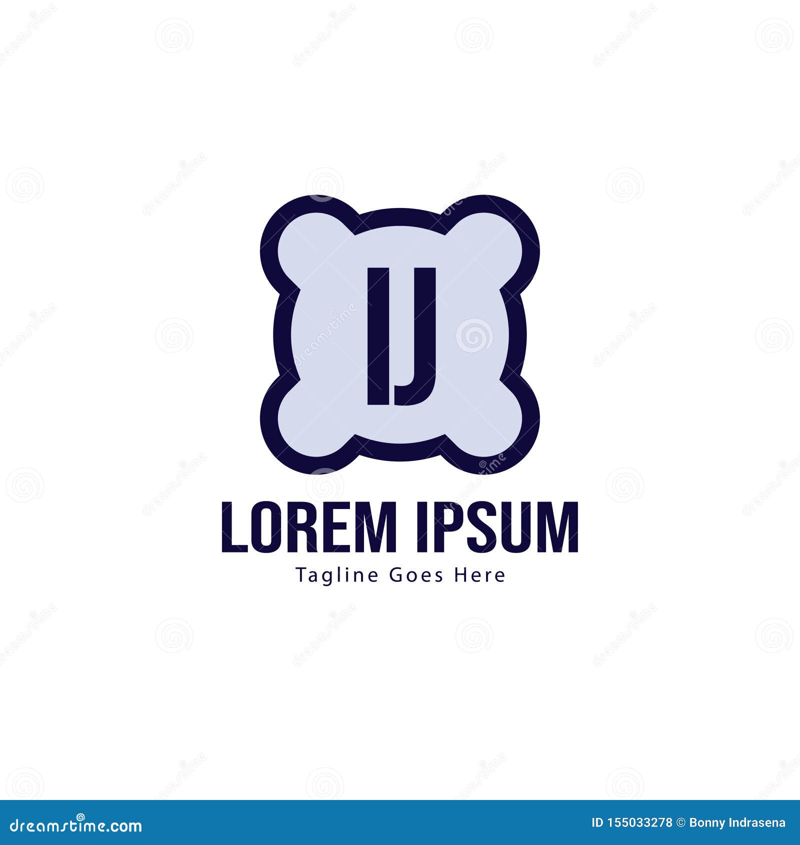 Initial IJ Logo Template with Modern Frame. Minimalist IJ Letter Logo ...