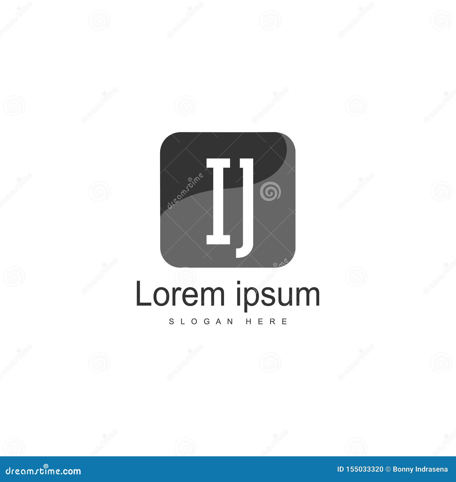 Initial IJ Logo Template with Modern Frame. Minimalist IJ Letter Logo ...