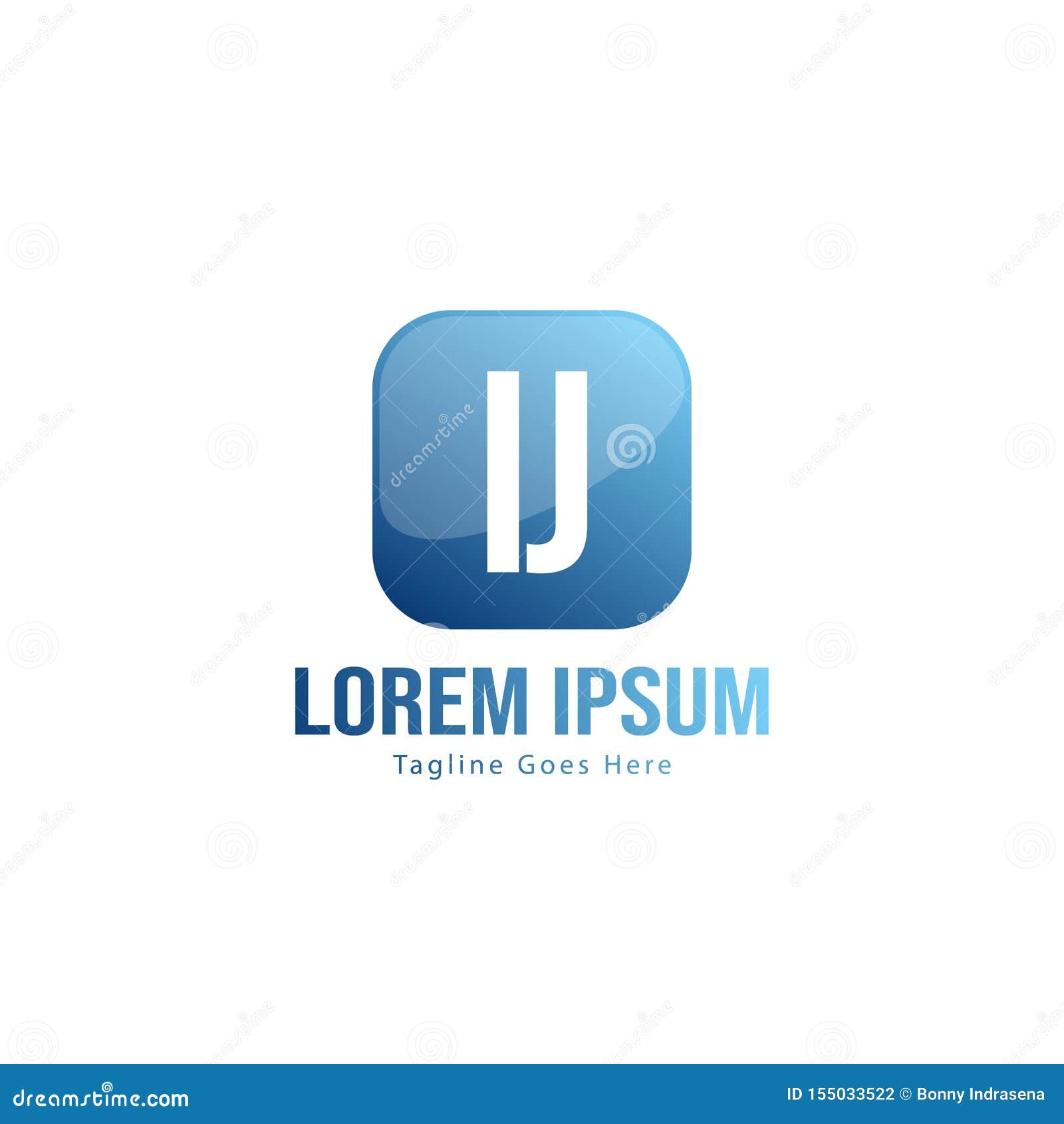 Initial IJ Logo Template with Modern Frame. Minimalist IJ Letter Logo ...