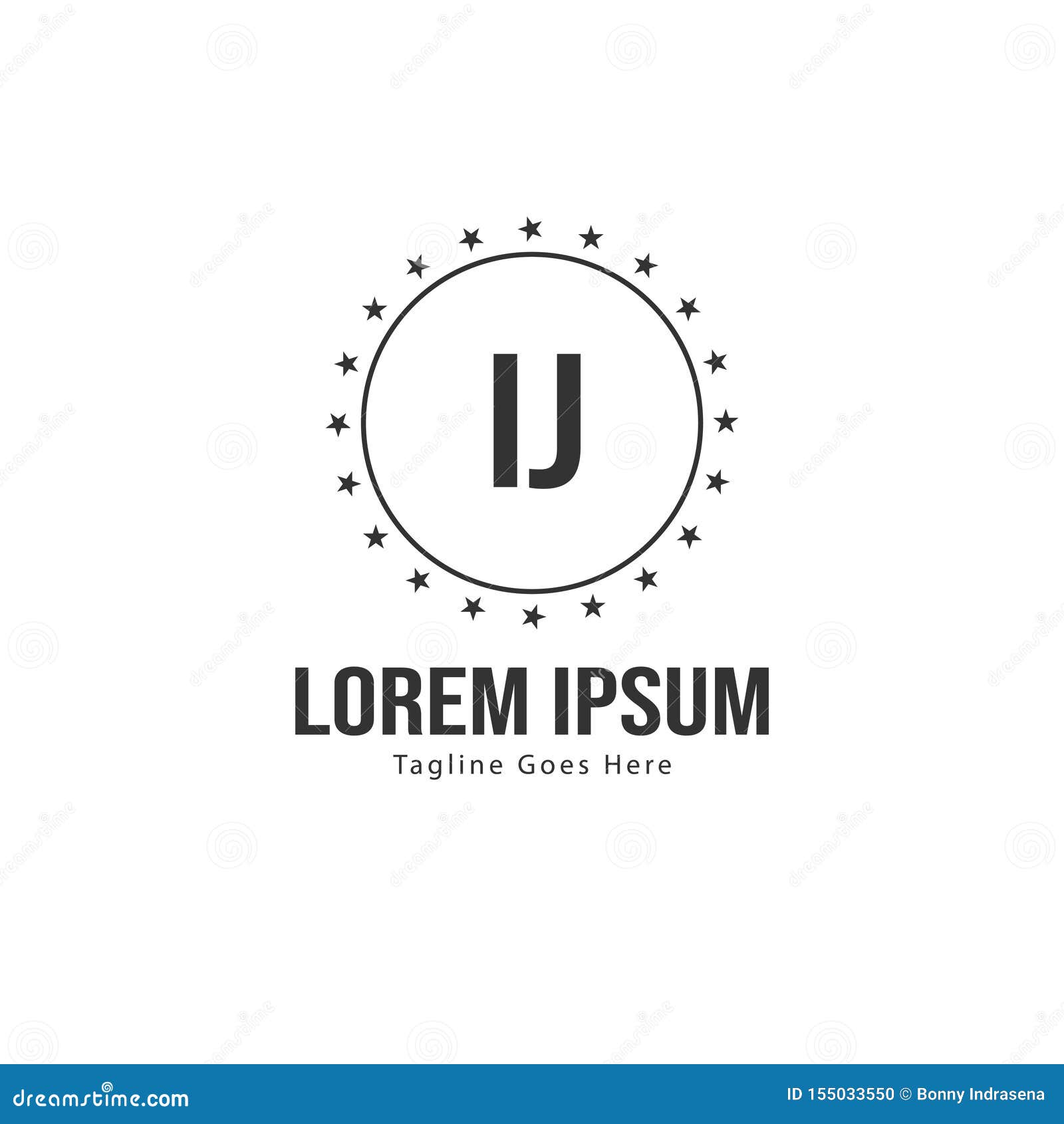 Initial IJ Logo Template with Modern Frame. Minimalist IJ Letter Logo ...