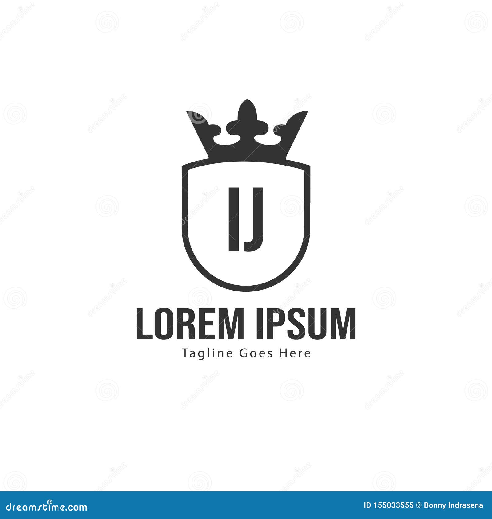 Initial IJ Logo Template with Modern Frame. Minimalist IJ Letter Logo ...